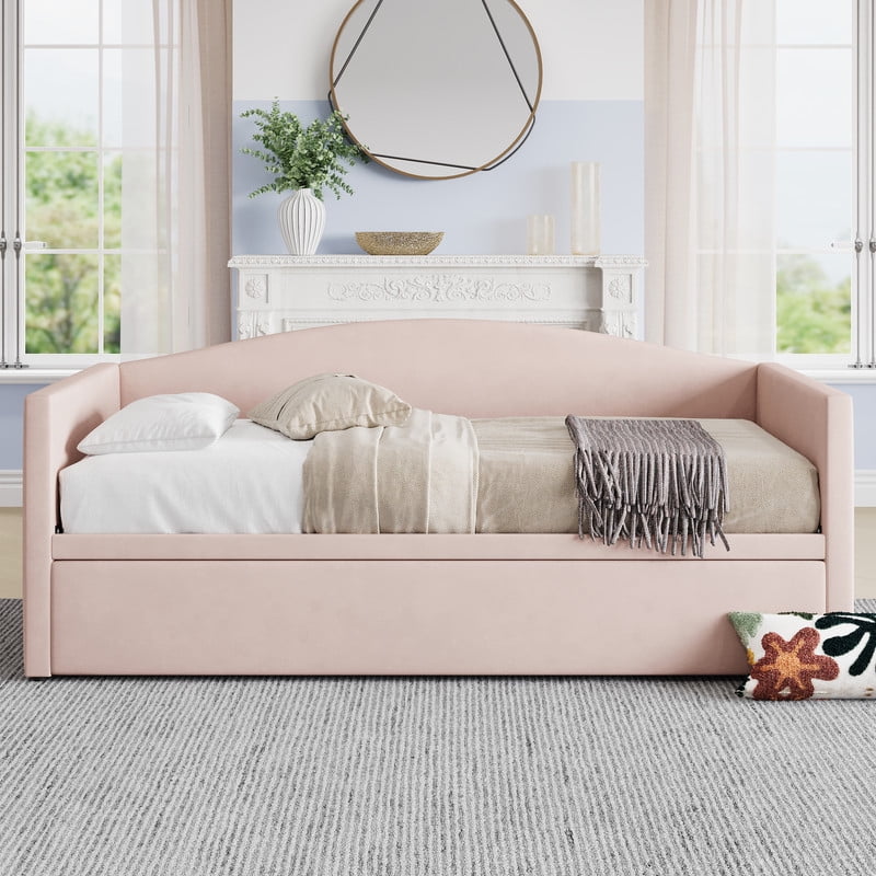 Duxelifin Twin Size Upholstered Daybed with Pop-up Trundle,Twin Daybed ...