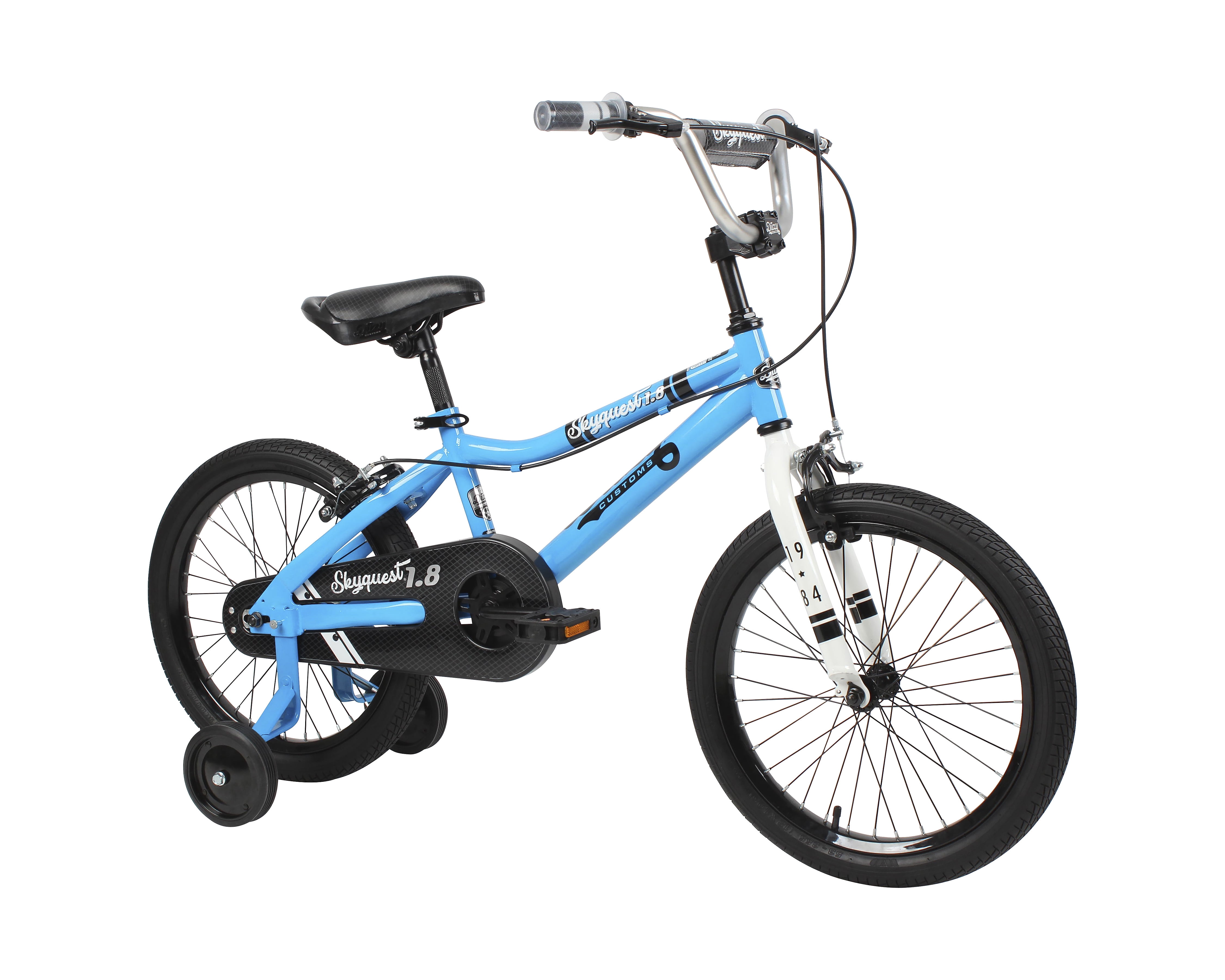 Dynacraft Duzy Customs Skyquest 18-Inch Kids' Bike, Blue, with Training Wheels, Ages 6-9 ...