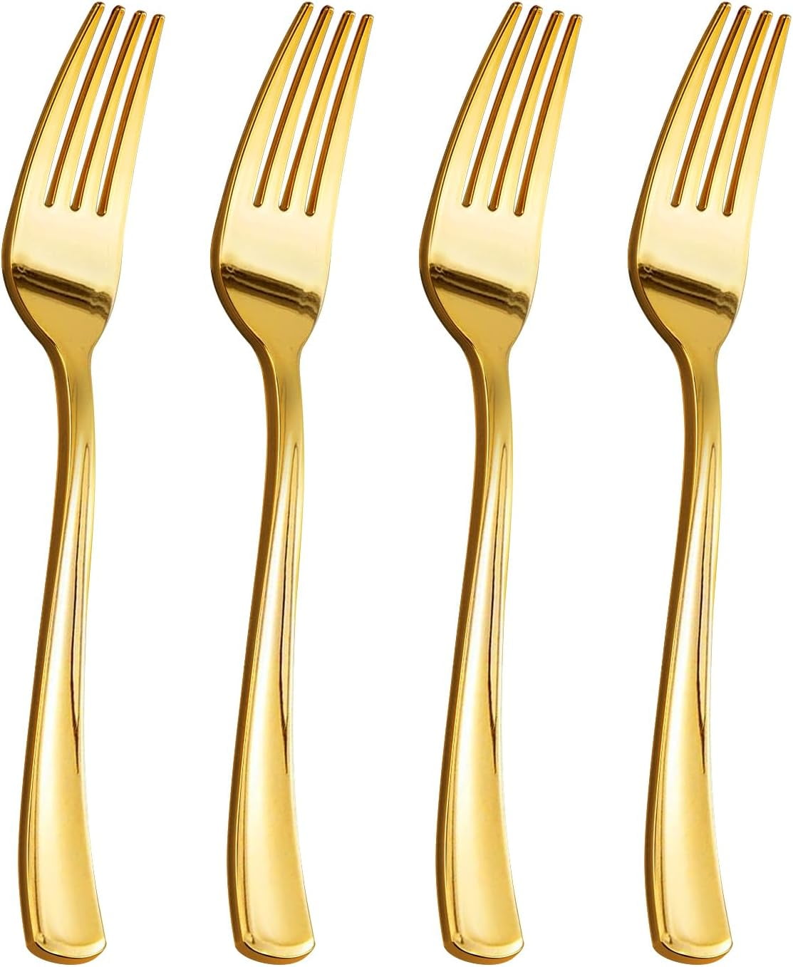 Duzziyyaa 120 Piece Gold Plastic Forks Set, Re-Usable Recyclable ...