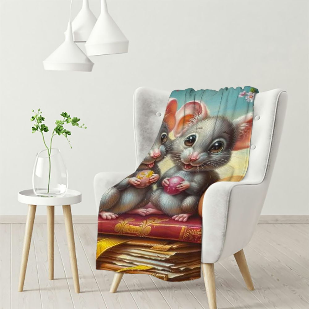 Dvbnli Cute Mouse Flannel Bedding Blanket Throw Printed Animal Theme ...