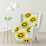 PacificPlex Preppy Plush Soft Smile Blanket Reversible (50 x 60, Grey ...