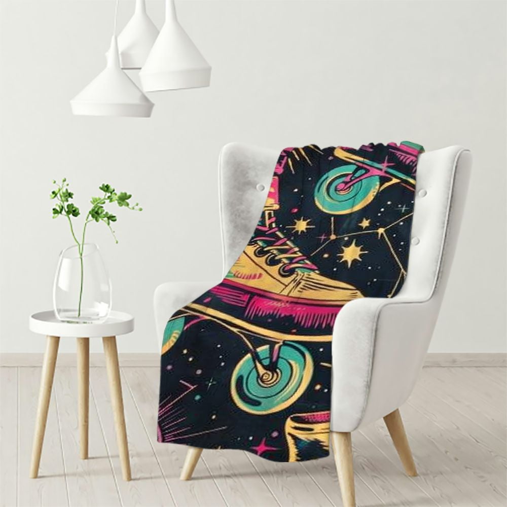 Dvbnli Warm Blanket LET The Good Times ROLL Retro Roller Skate Ultra ...