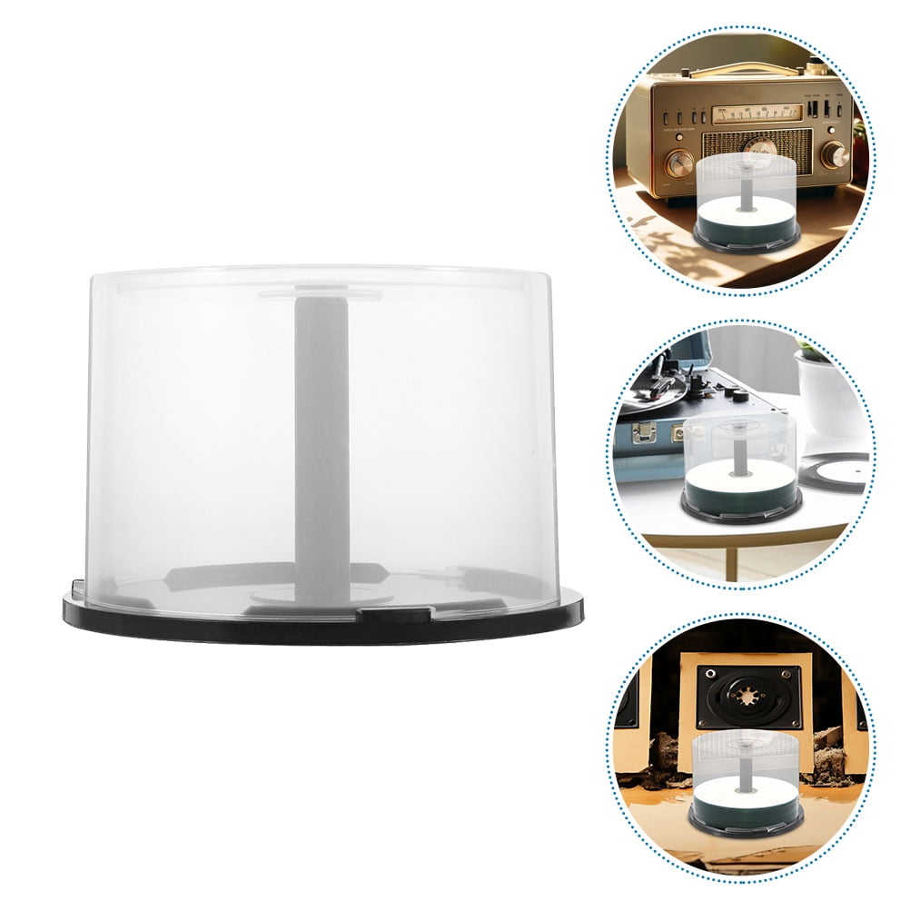 Dvd Storage Box Clear,4Pcs Empty Round CD/DVD Storage Container Simple ...