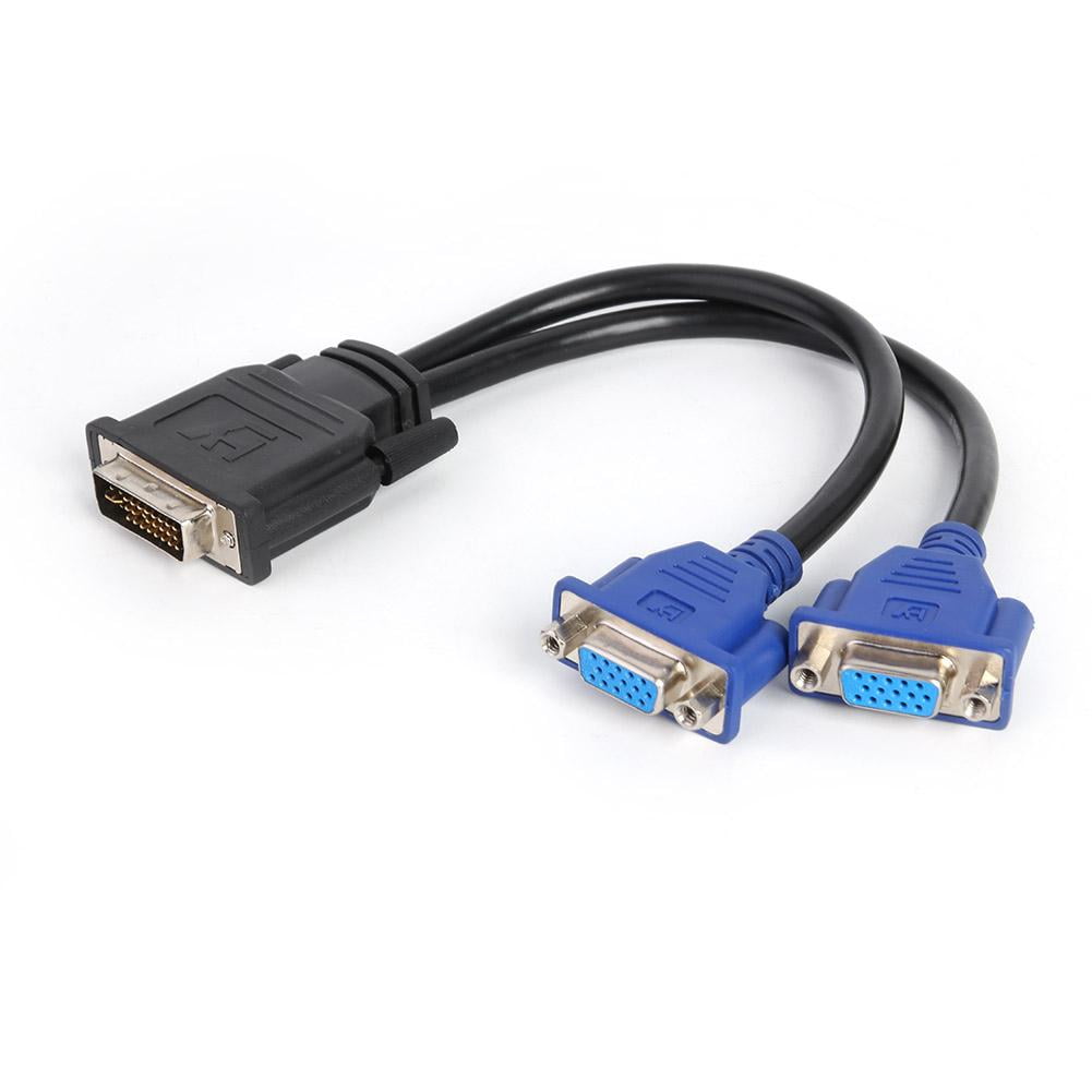 DVI-I 24+5 Pins Male to Dual VGA Female Monitor Adapter Y-Splitter ...