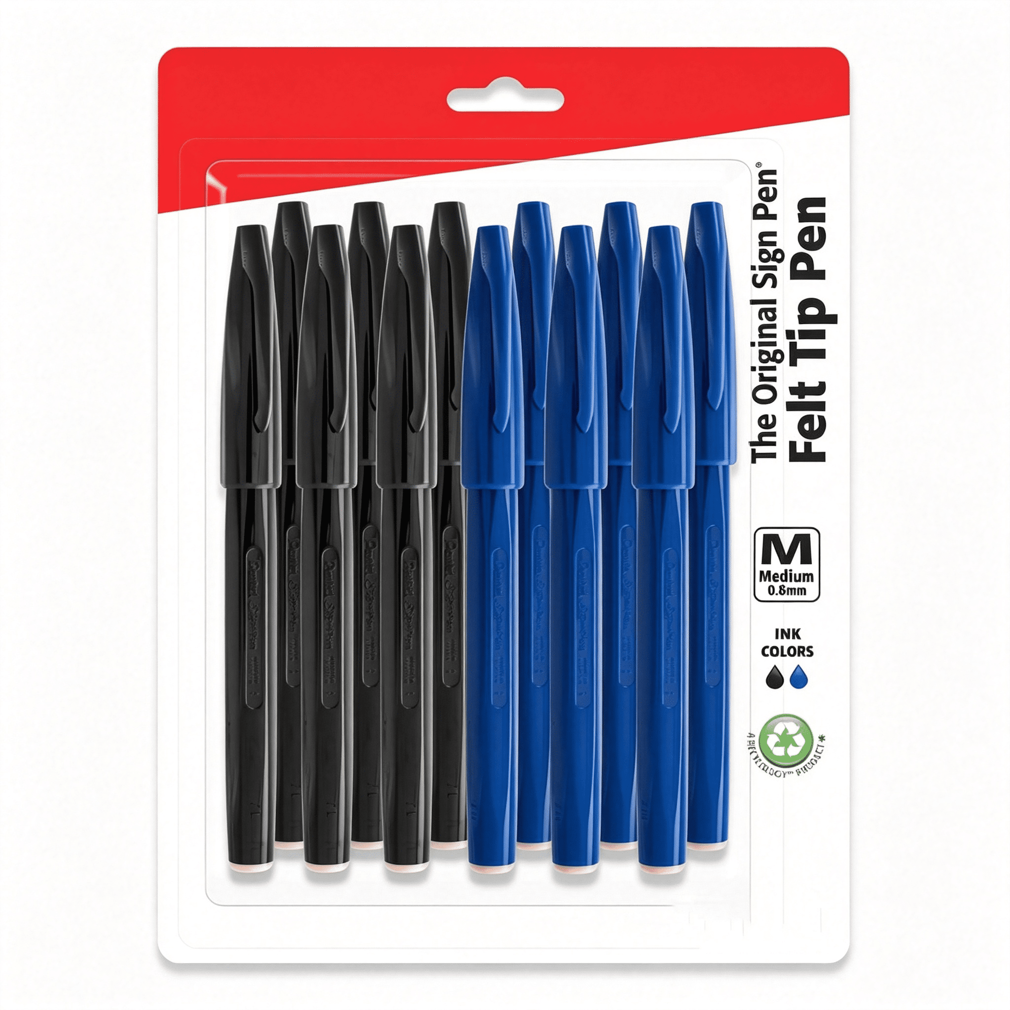 Dvjoy Sign Felt Tip Pens, Fiber-Tipped, Pack of 12 Felt Tip Markers (6 ...