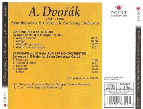 Dvorak - Symphony No. 8, Serenade for String Orchestra - Music CD - Ve ...