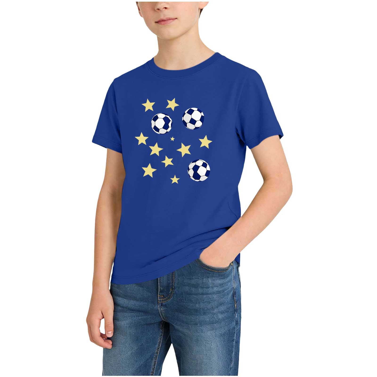 Dvprdro Boys Summer Tops Loose Style Crew Neck Short Sleeve Printed ...