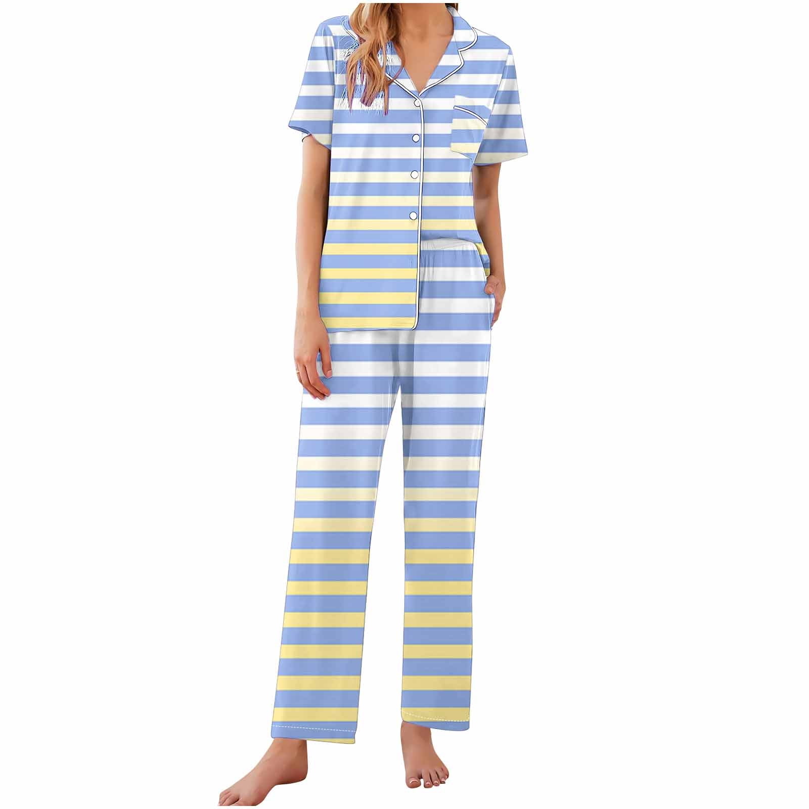 Dvprdro Fashion Striped Printed Pajamas Set Unique Gradient Short ...