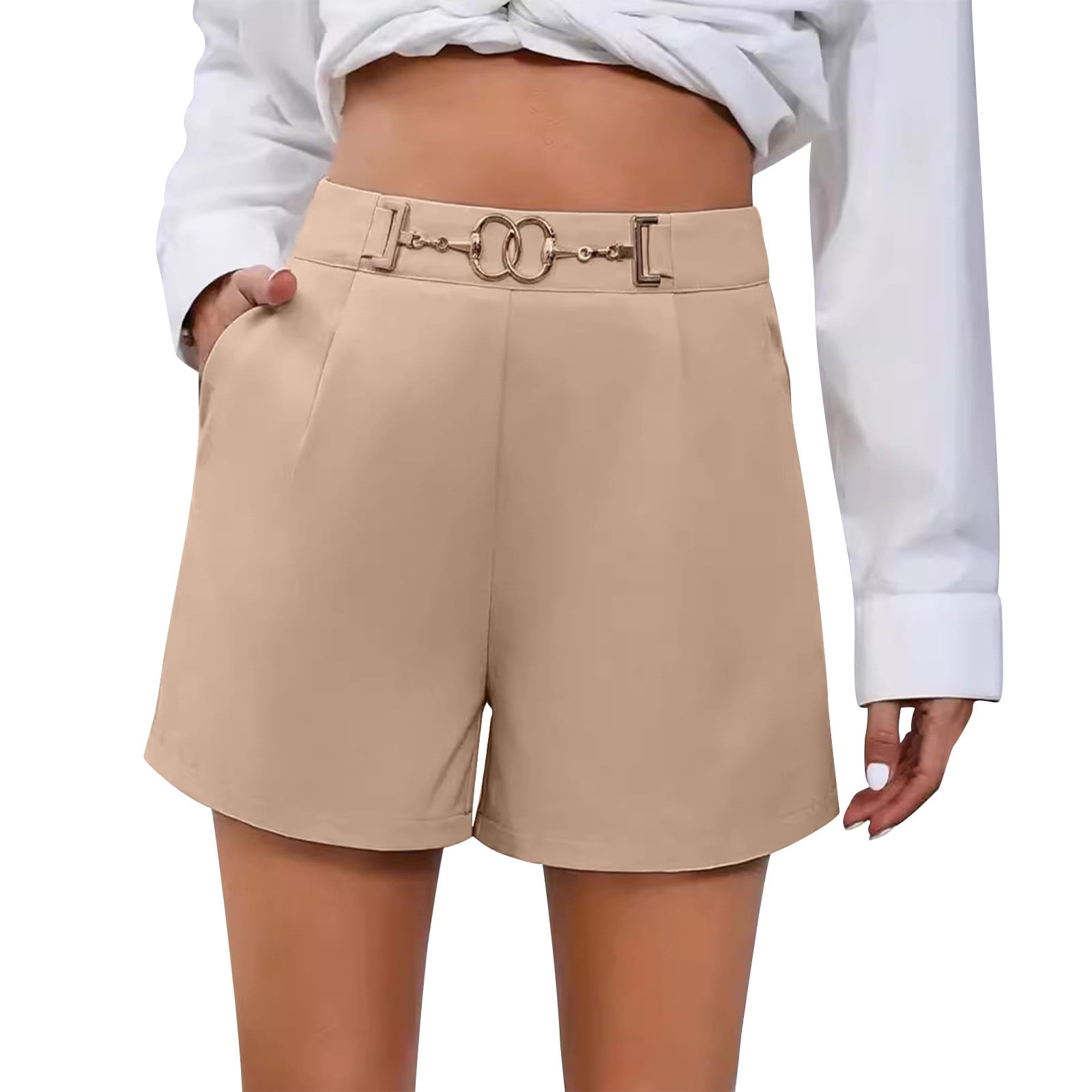 Dvprdro Summer Suit Shorts for Women Trendy Metallic Jewelry Belt ...