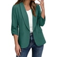 Dvprdro Womens 3/4 Sleeve Blazer Open Front Notch Lapel Casual Business ...
