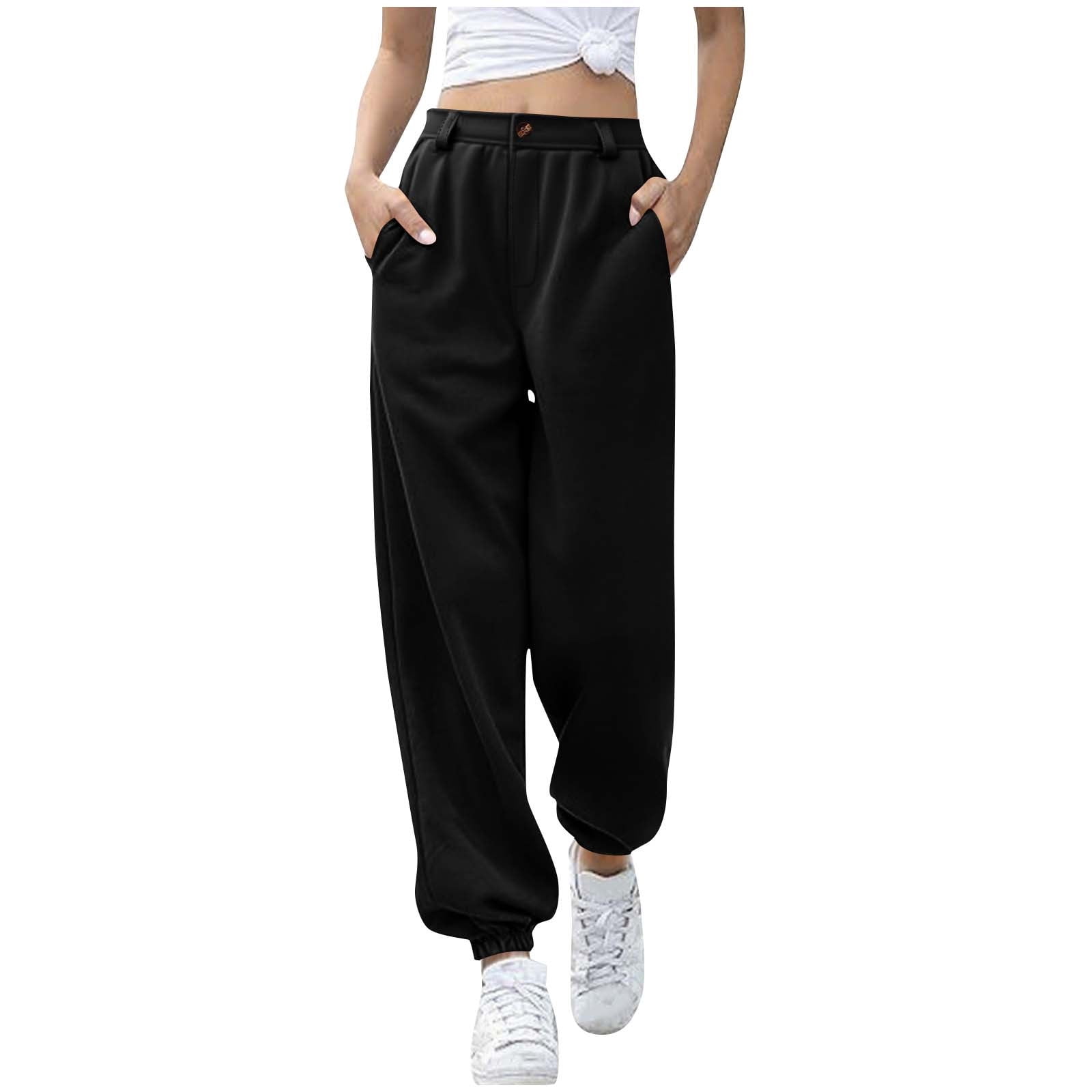 Dvprdro Womens Cinched Bottom Sweatpants with Pockets Stretchy High ...