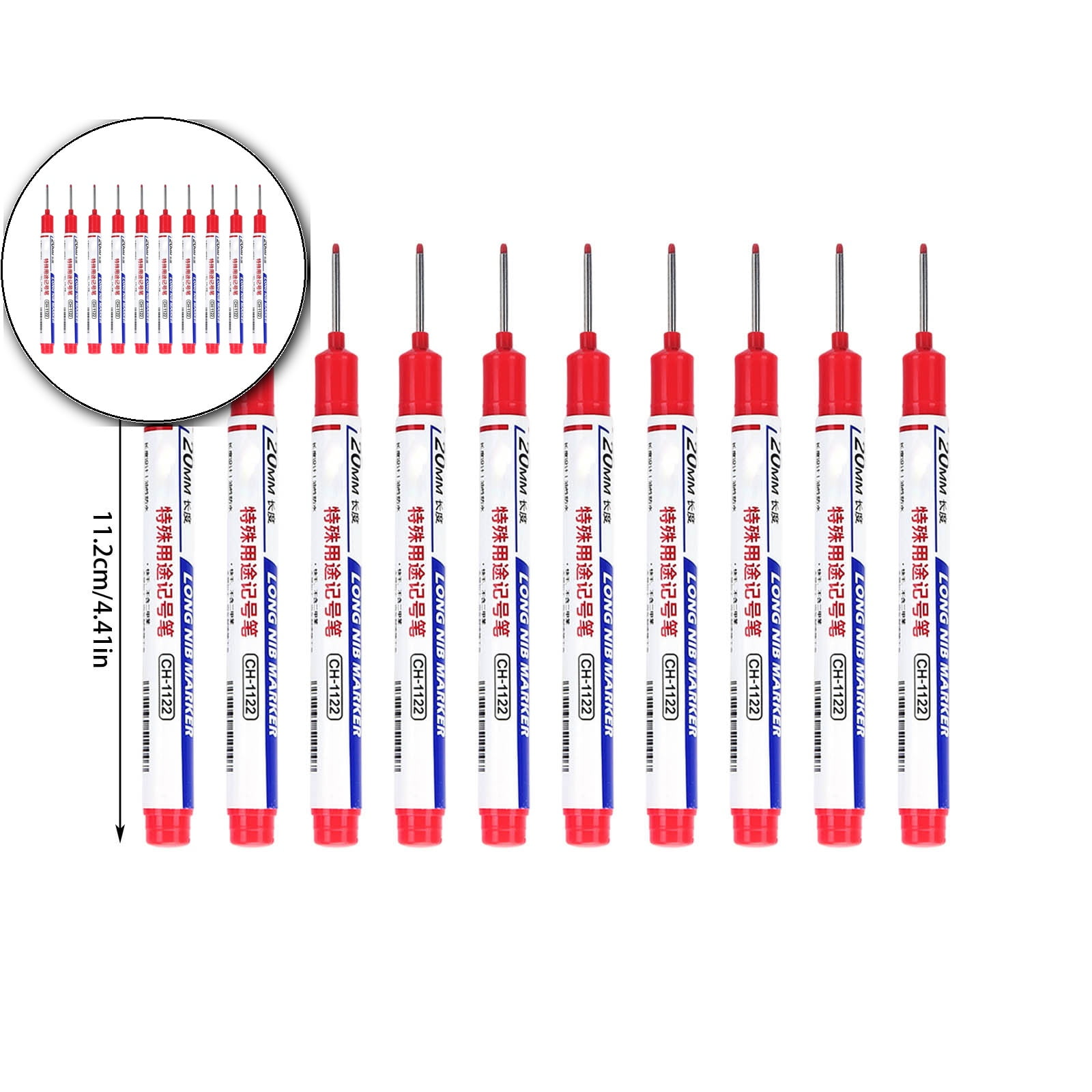 Dvruxg 10 Pcs Long Head Deep Hole Marker Pens, 20mm Deep Reach Markers ...