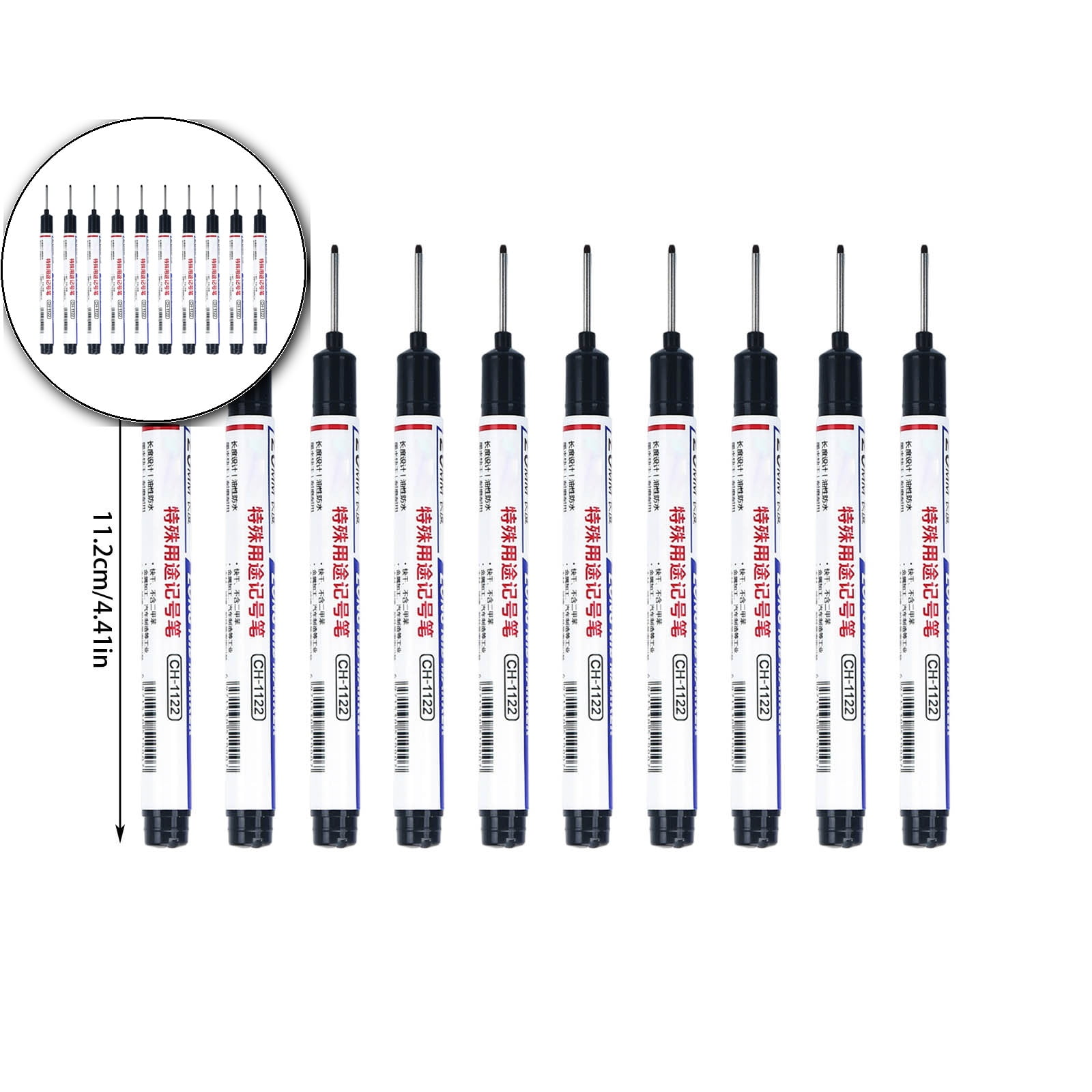 Dvruxg 10 Pcs Long Head Deep Hole Marker Pens, 20mm Deep Reach Markers ...