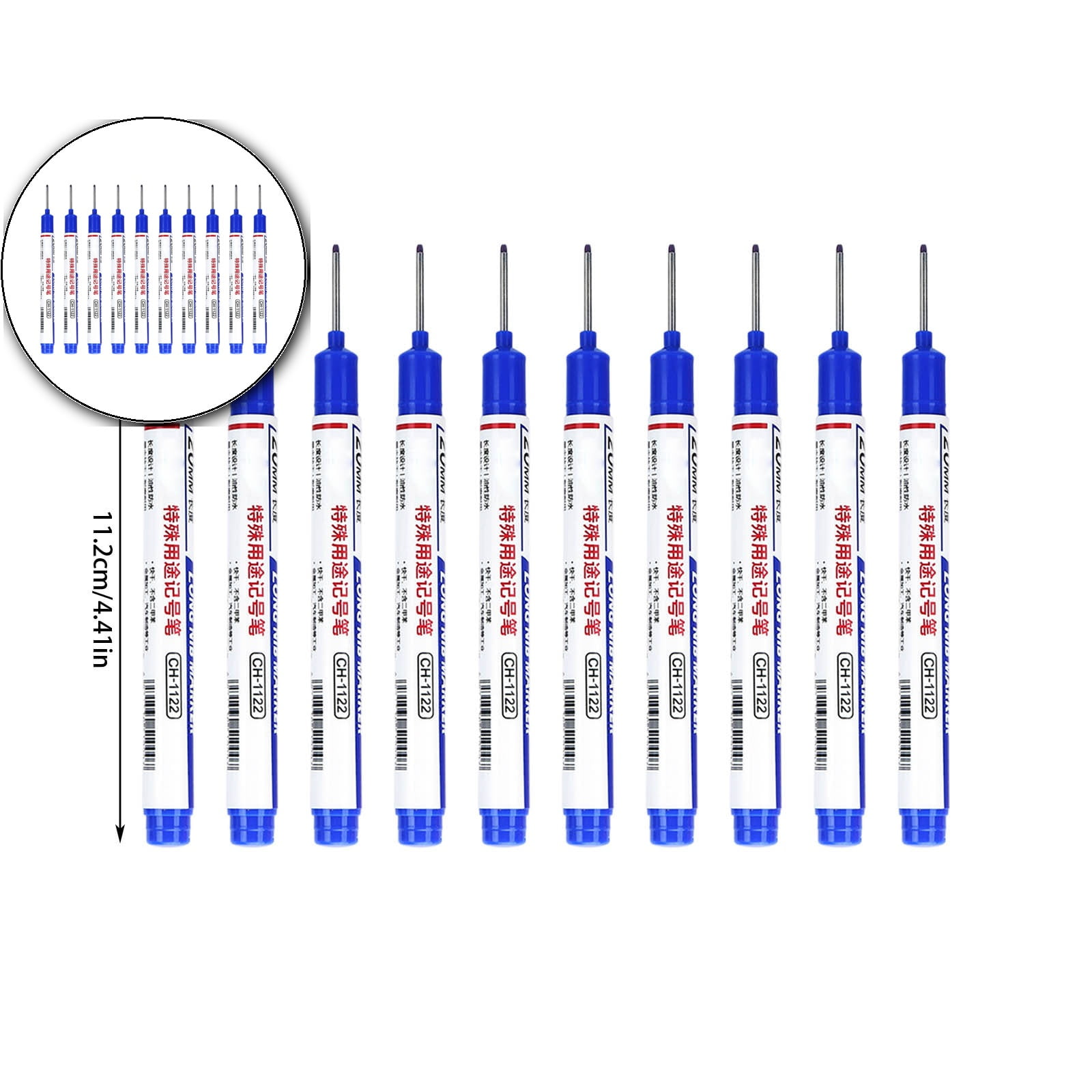 Dvruxg 10 Pcs Long Head Deep Hole Marker Pens, 20mm Deep Reach Markers ...