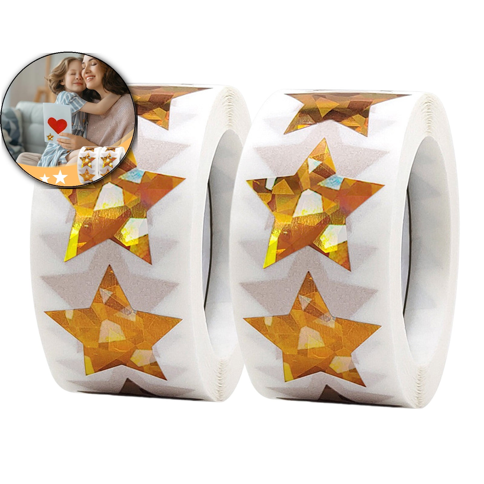 Dvruxg 100 Pcs Star Stickers, 1 inch Self Adhesive Metallic Glitter ...