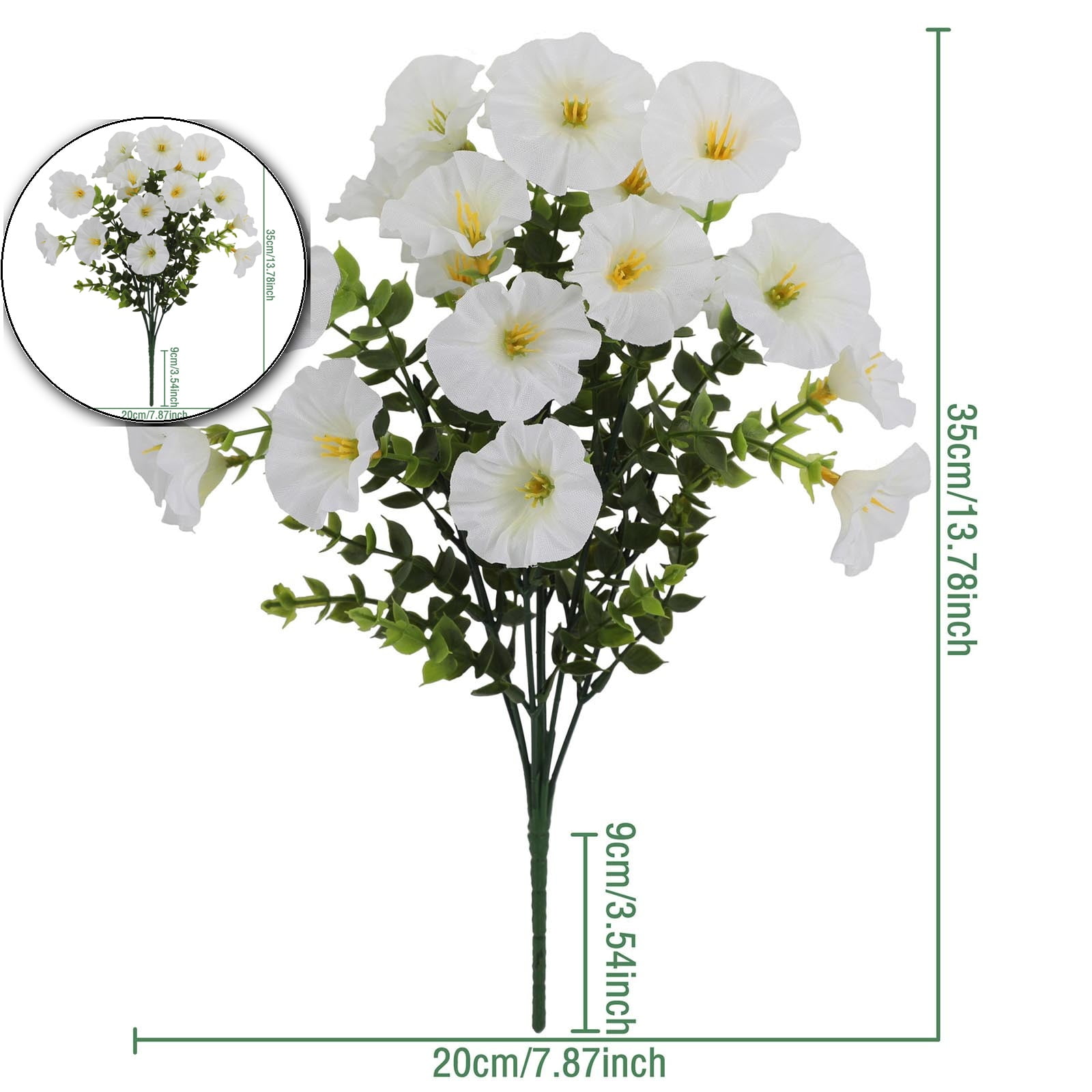 Dvruxg 3 Pcs Artificial Flowers for Outdoors UV Resistant Silk Flowers ...