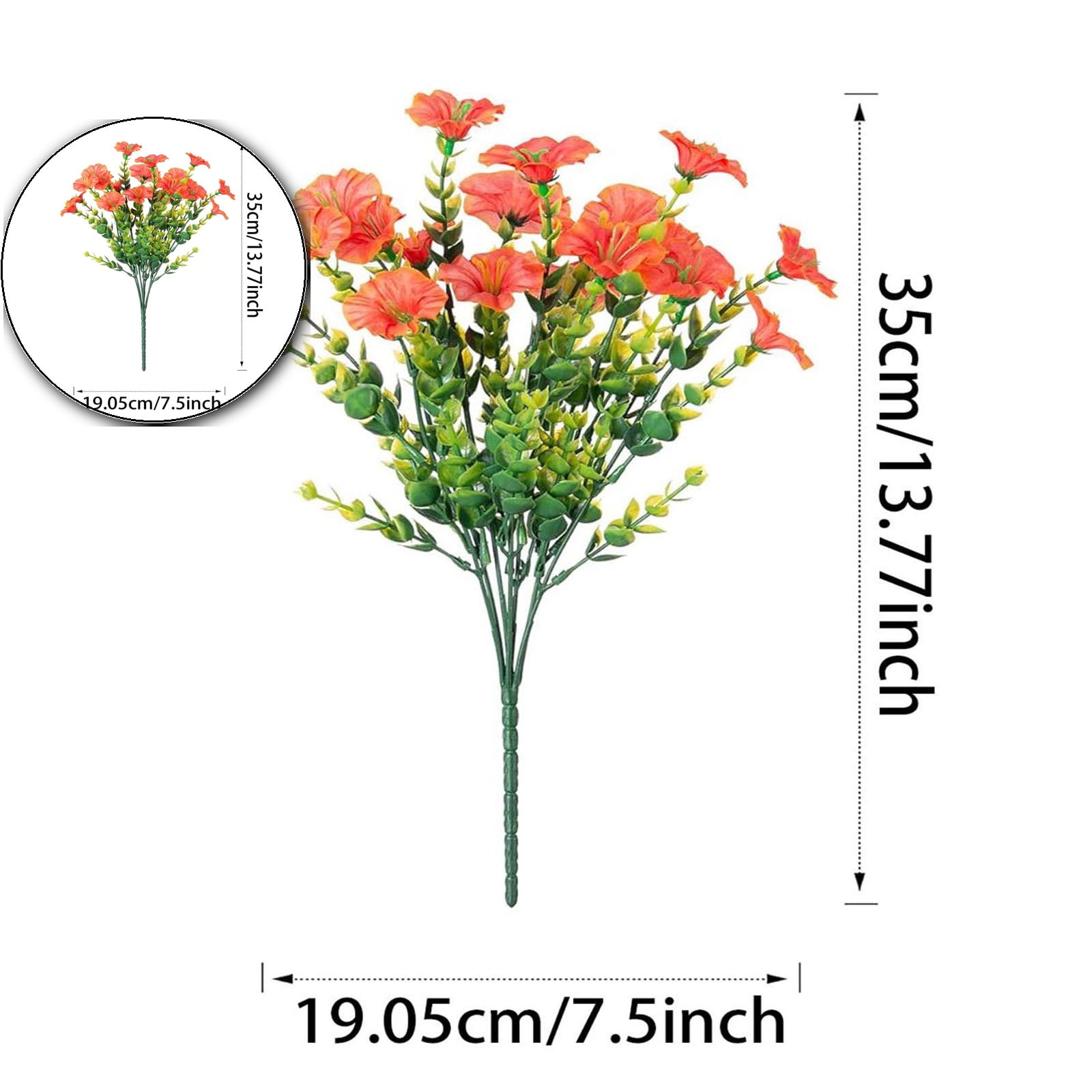 Dvruxg 3 Pcs Artificial Flowers for Outdoors UV Resistant Silk Flowers ...
