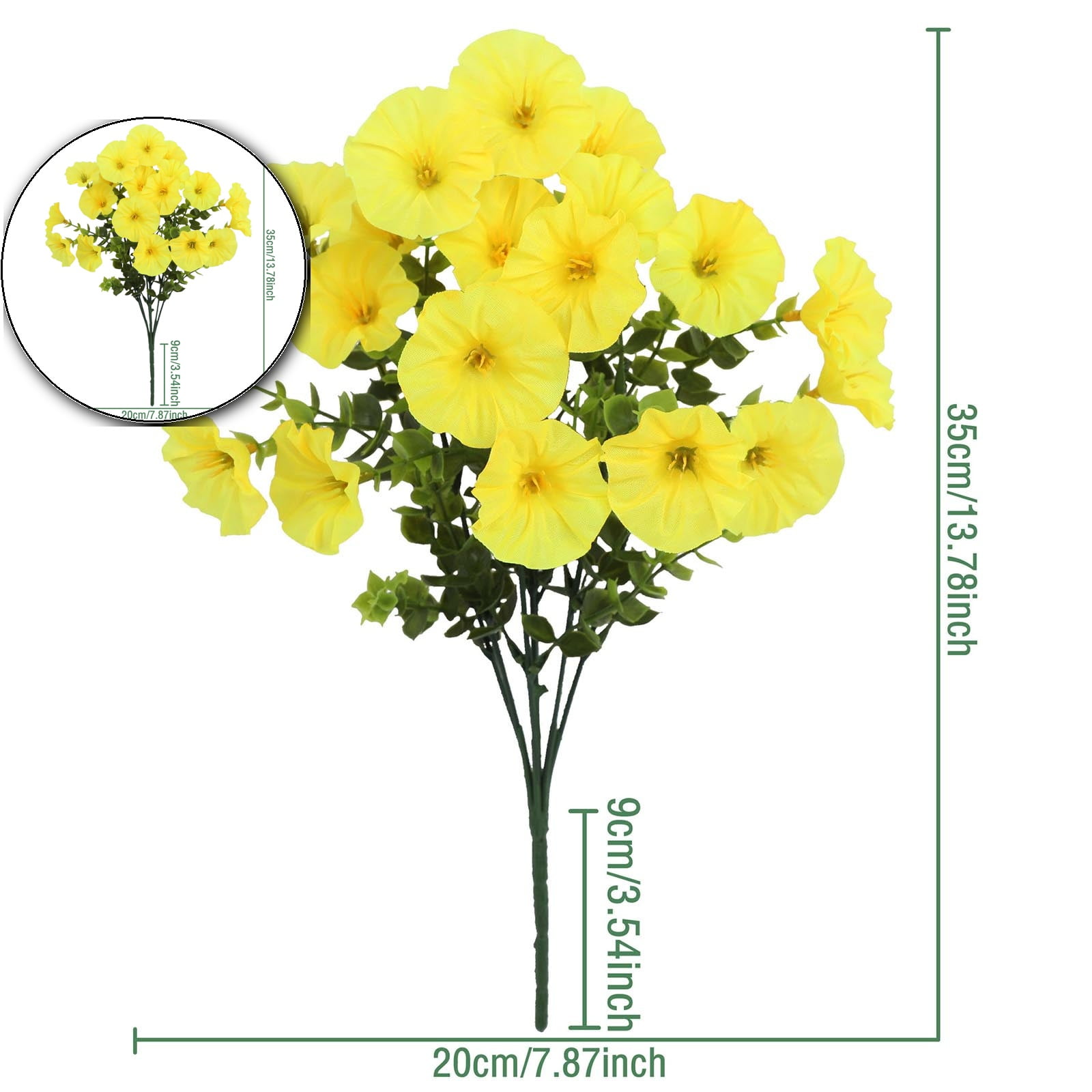 Dvruxg 4 Pcs Artificial Flowers for Outdoors UV Resistant Silk Flowers ...