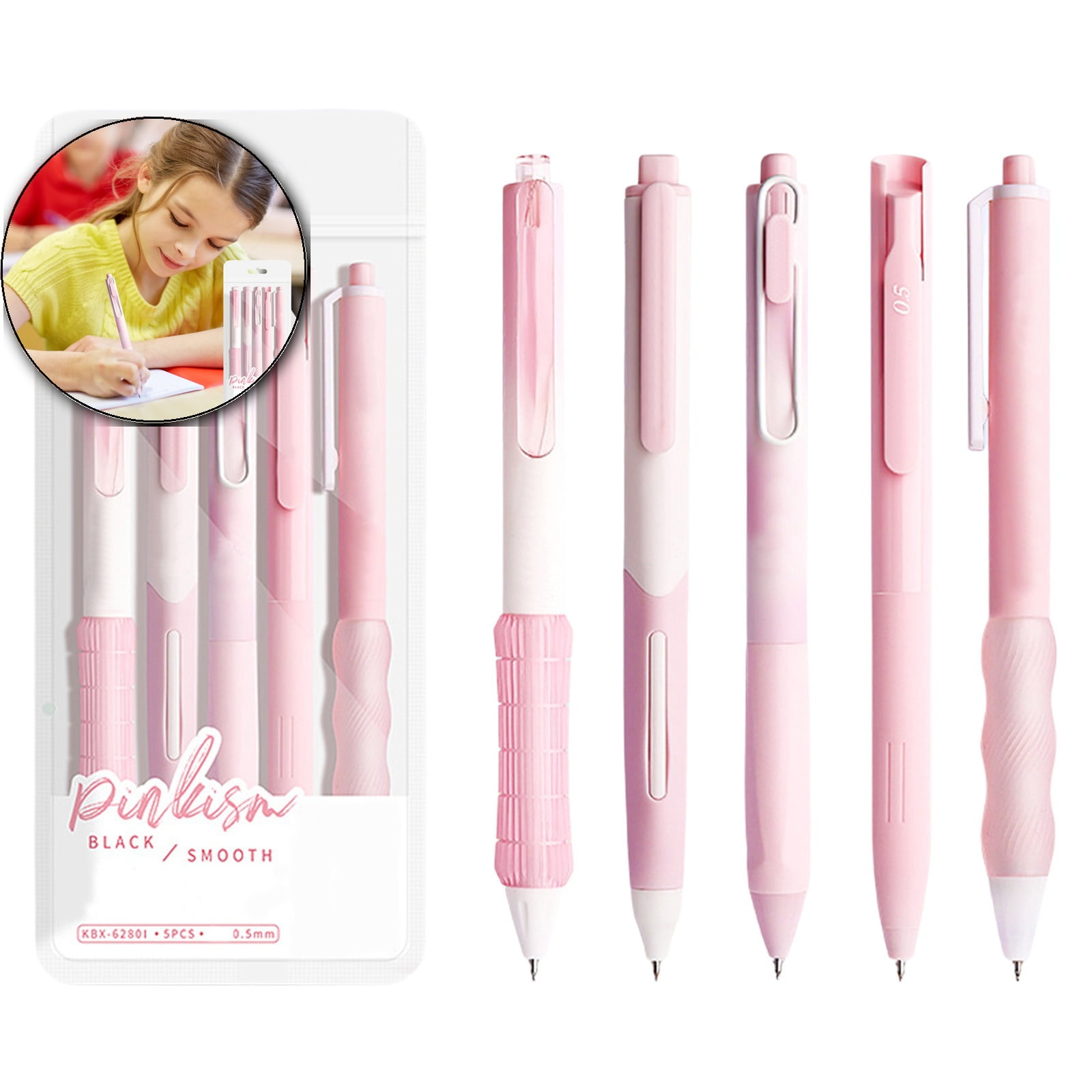 Dvruxg 5 Count Pastel Gel Ink Pen Set, Cute Note Taking 0.5mm Fine ...