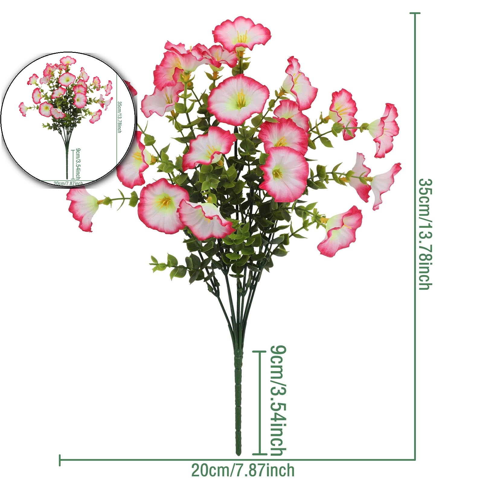 Dvruxg 6 Pcs Artificial Flowers for Outdoors UV Resistant Silk Flowers ...