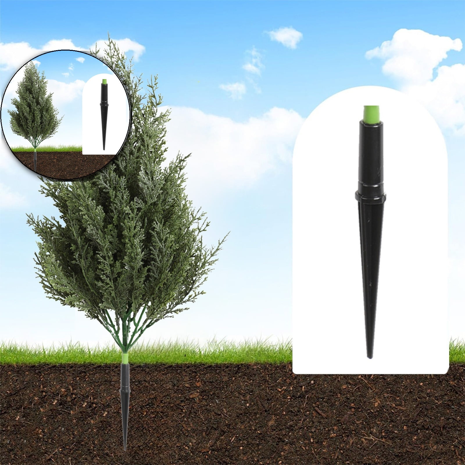 Dvruxg Artificial Cedar Topiary Trees with Ground Spike, UV Resistant ...