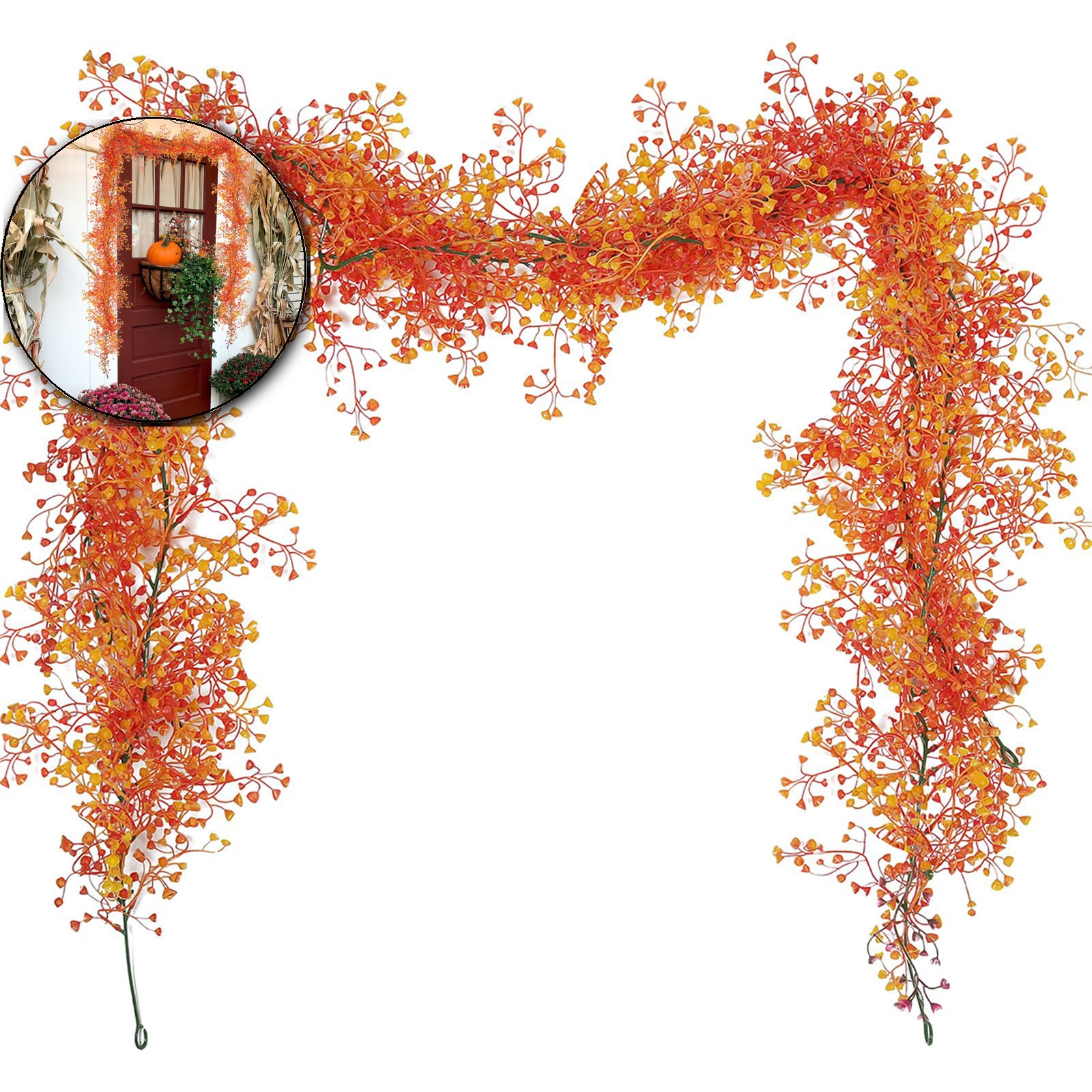 Dvruxg Artificial Fall Garland Faux Greenery Ivy Garland Hanging Fake ...