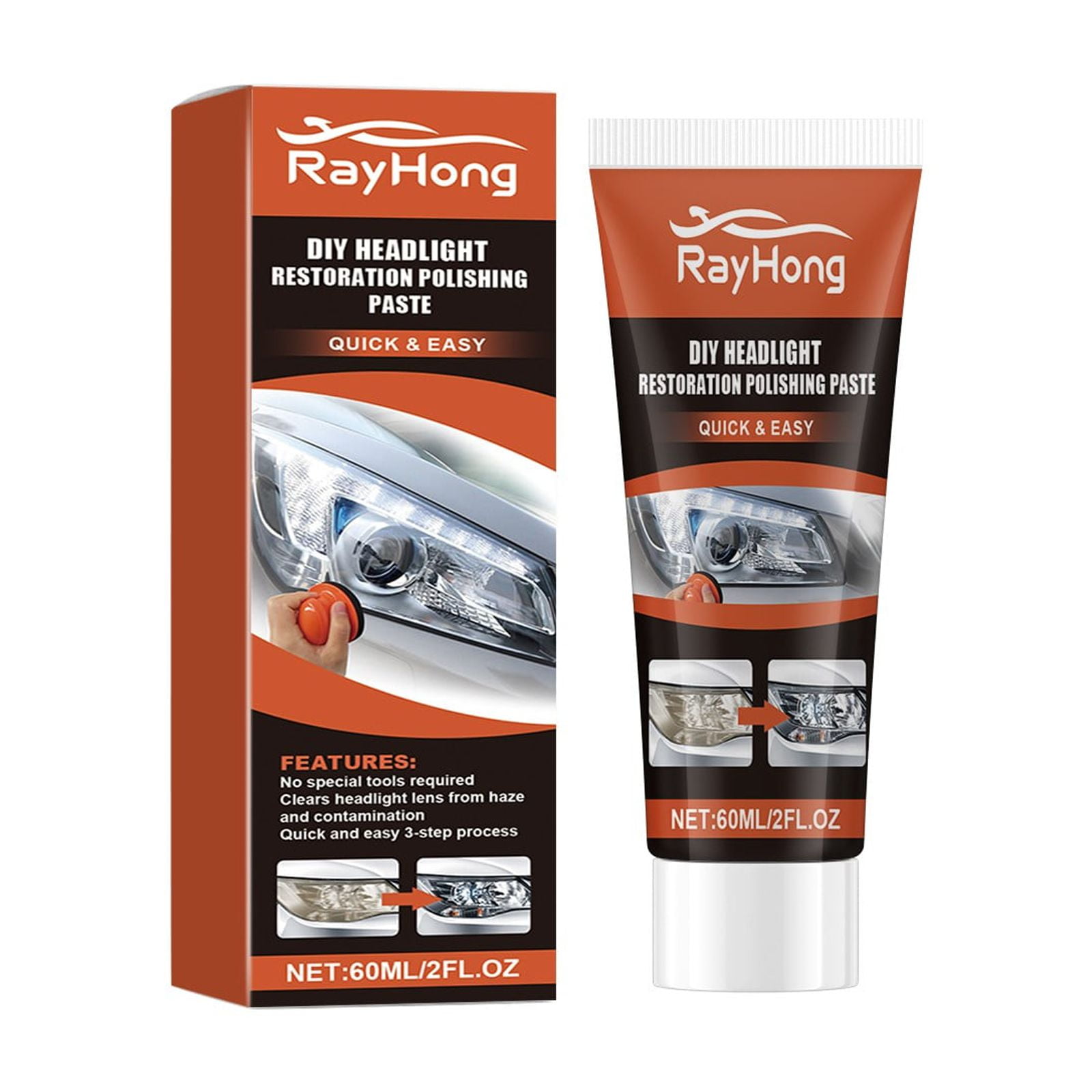 Dvruxg Automotive Headlight Restoration Fluid - 60ml, Clears Yellowing ...