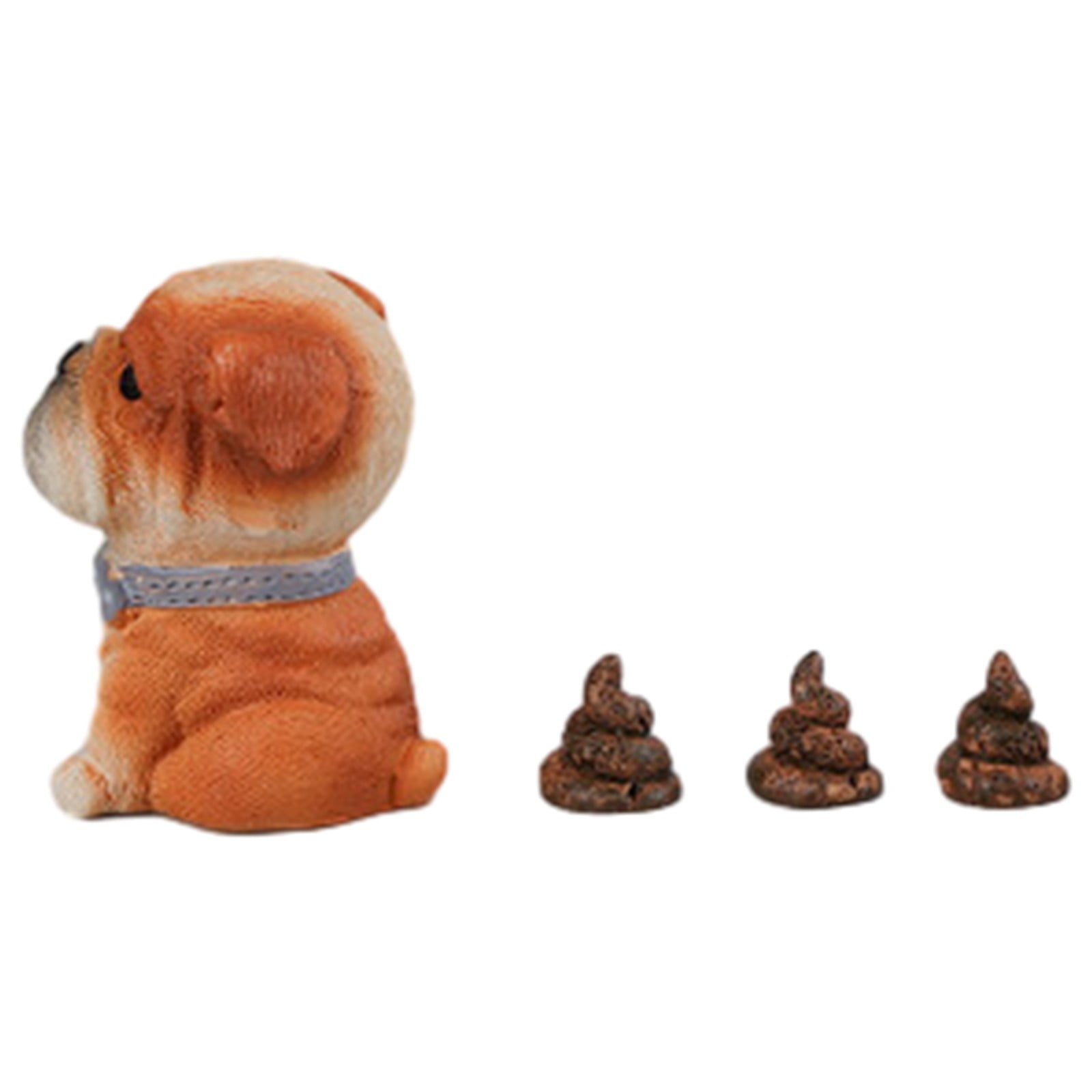 Dvruxg Brown Resin Simulation Dog & Poop Ornaments, Funny Vehicle Decor ...