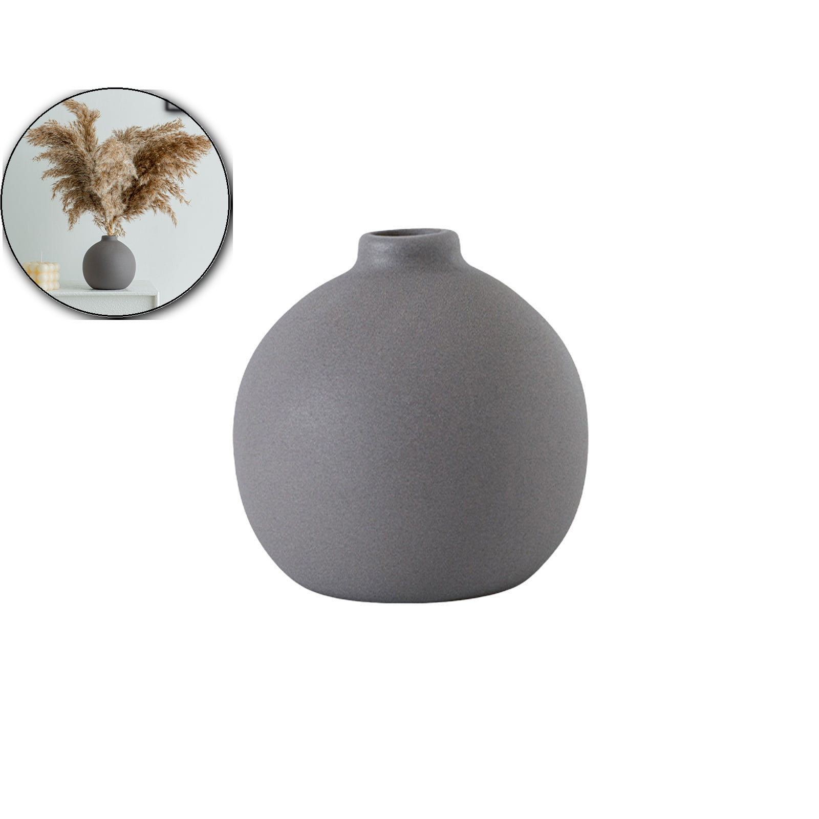 Dvruxg Ceramic Frosted Vase Set – 4x4.1in Matte Finish Decorative Vases ...