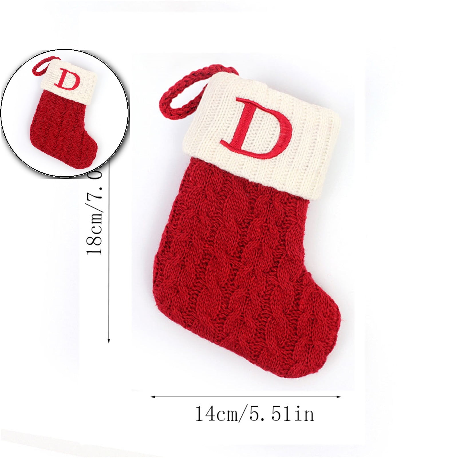 Dvruxg Christmas Stockings with Initials, Small Embroidered Letter Knit ...