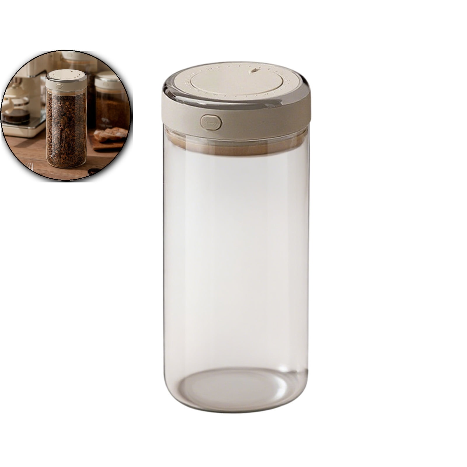 Dvruxg Coffee Bean Storage Container with One-way Valve Airtight Lid ...