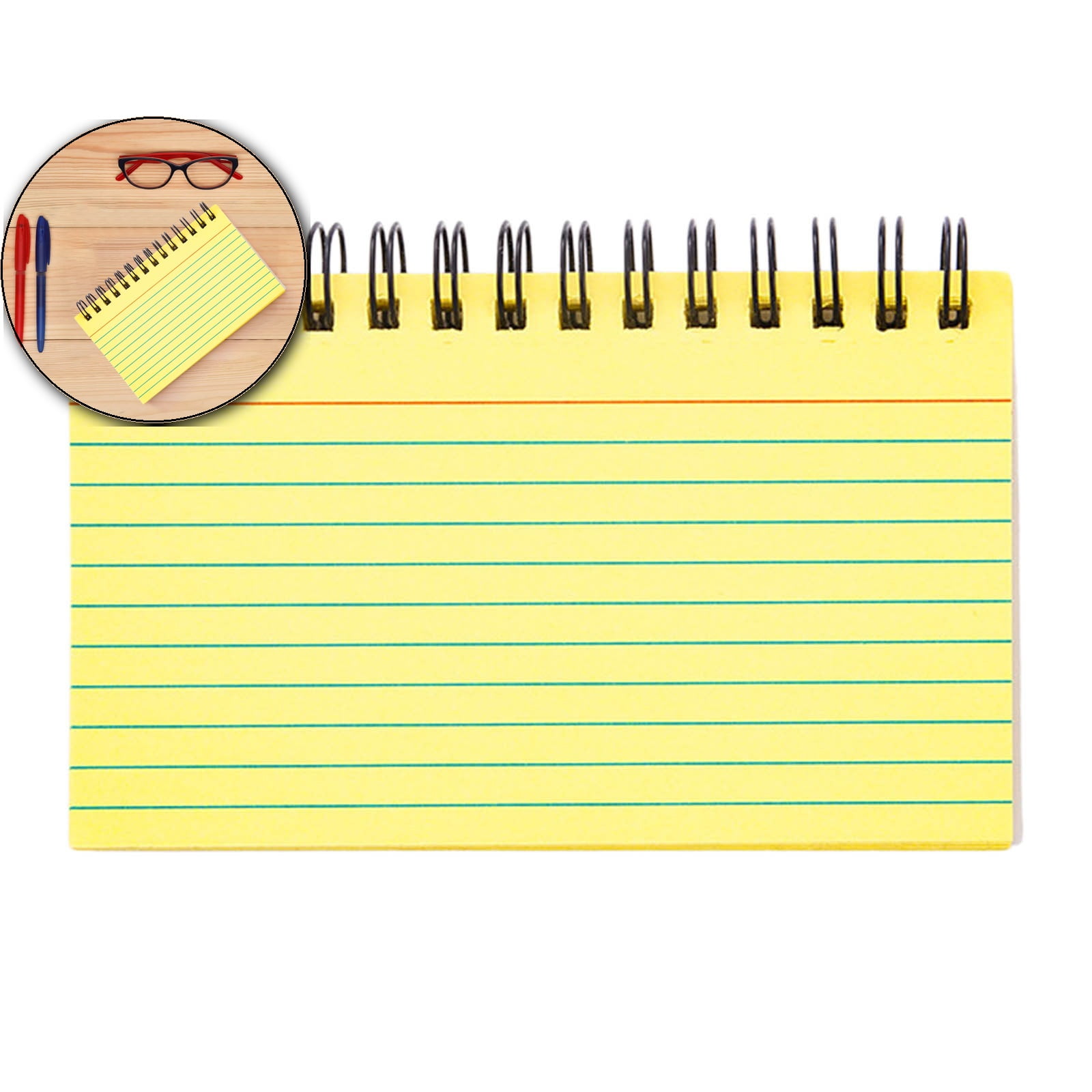 Dvruxg Colorful Spiral Index Cards Flash Cards with Ring Lined Note ...