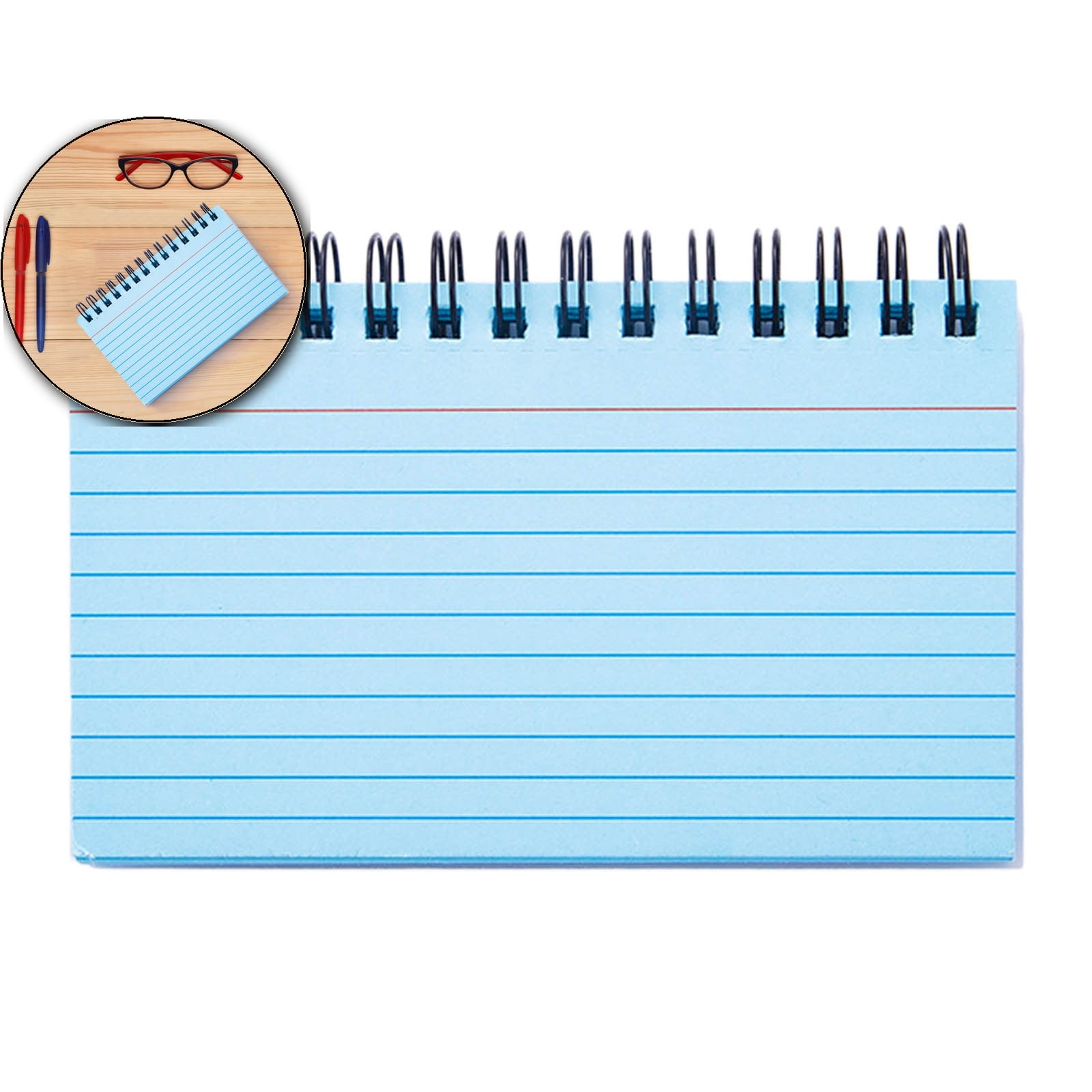 Dvruxg Colorful Spiral Index Cards Flash Cards with Ring Lined Note ...