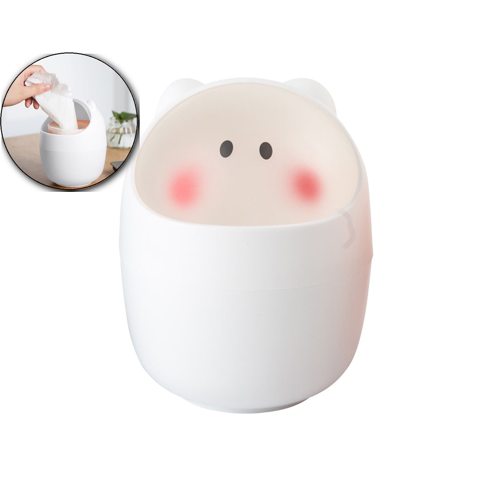 Dvruxg Desktop Mini Trash Bin with Shake Lid Cute Trash Can Countertop ...