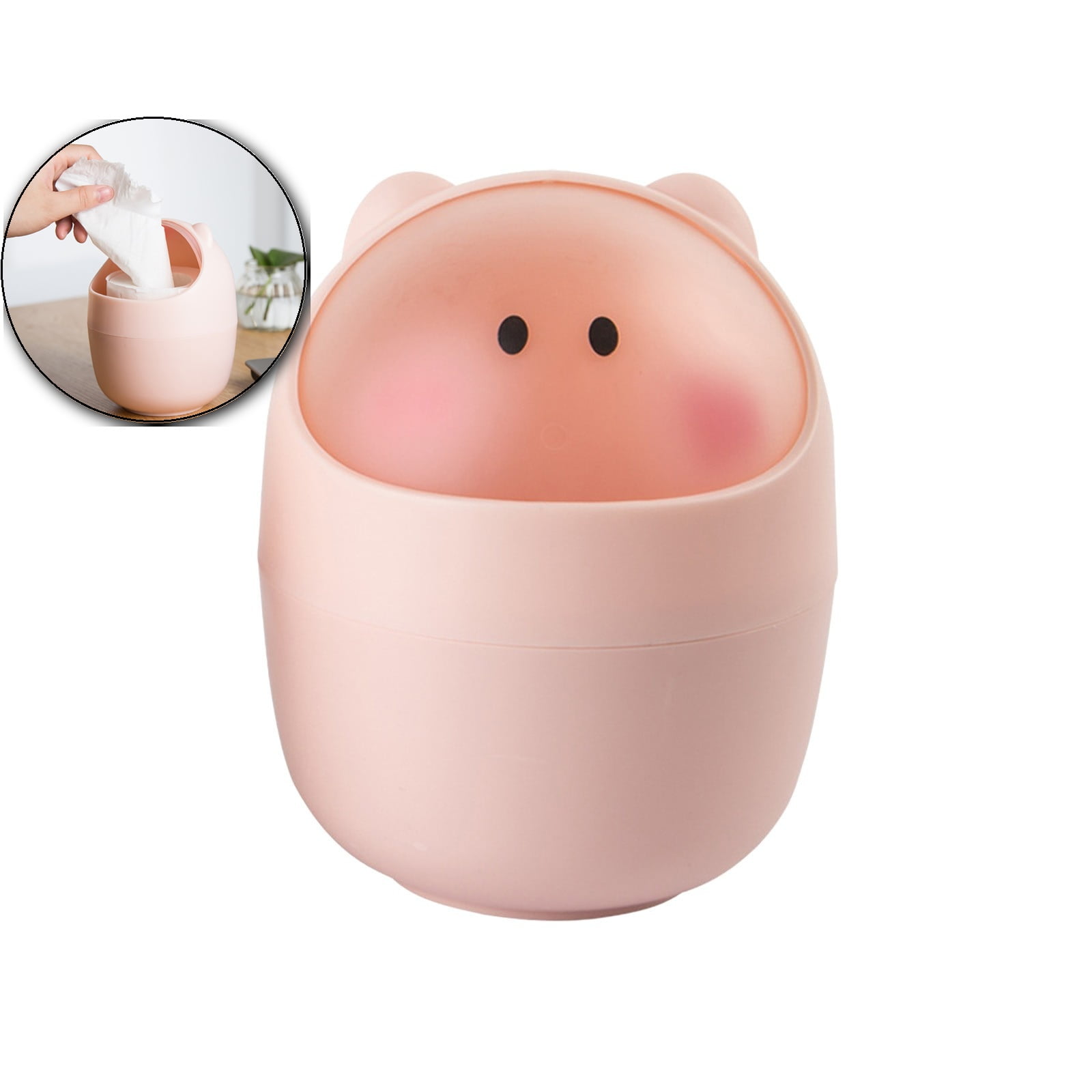 Dvruxg Desktop Mini Trash Bin with Shake Lid Cute Trash Can Countertop ...