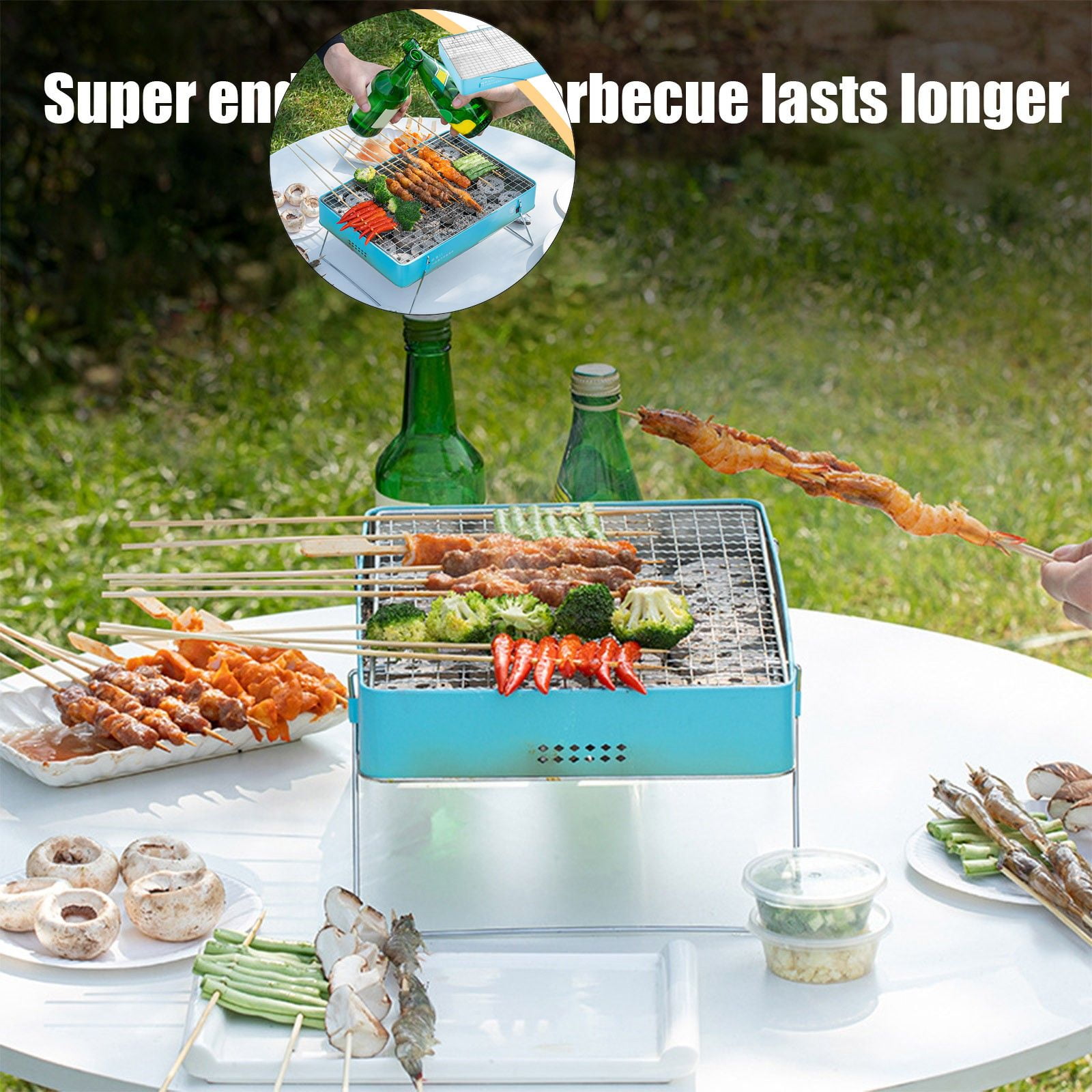 Dvruxg Disposable Grill, Portable Charcoal Grill, Barbecue, Grilling ...