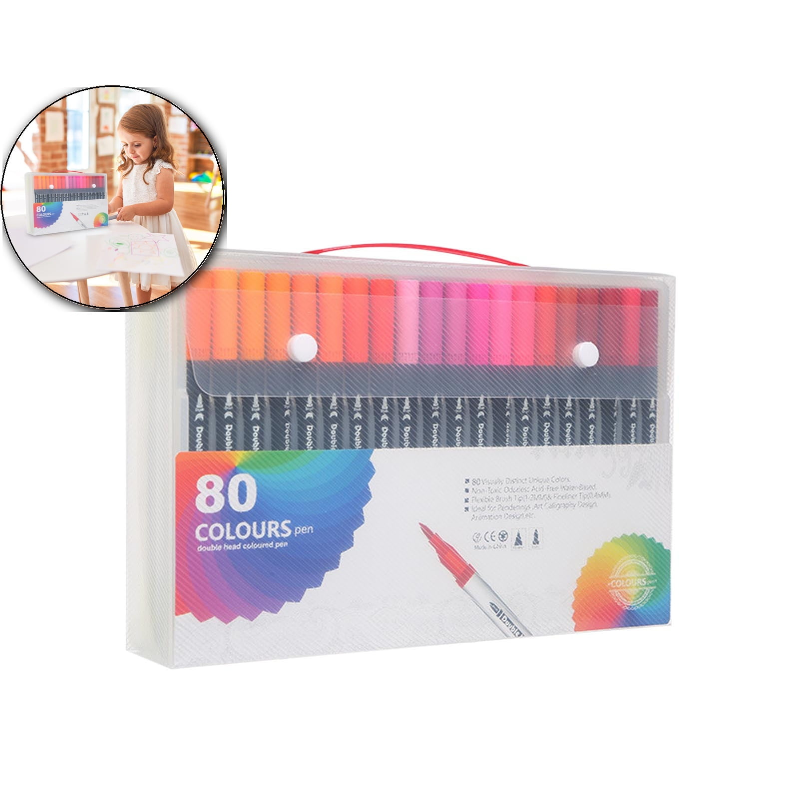 Dvruxg Double-Ended Watercolor Markers – Bright & Blendable Colors ...