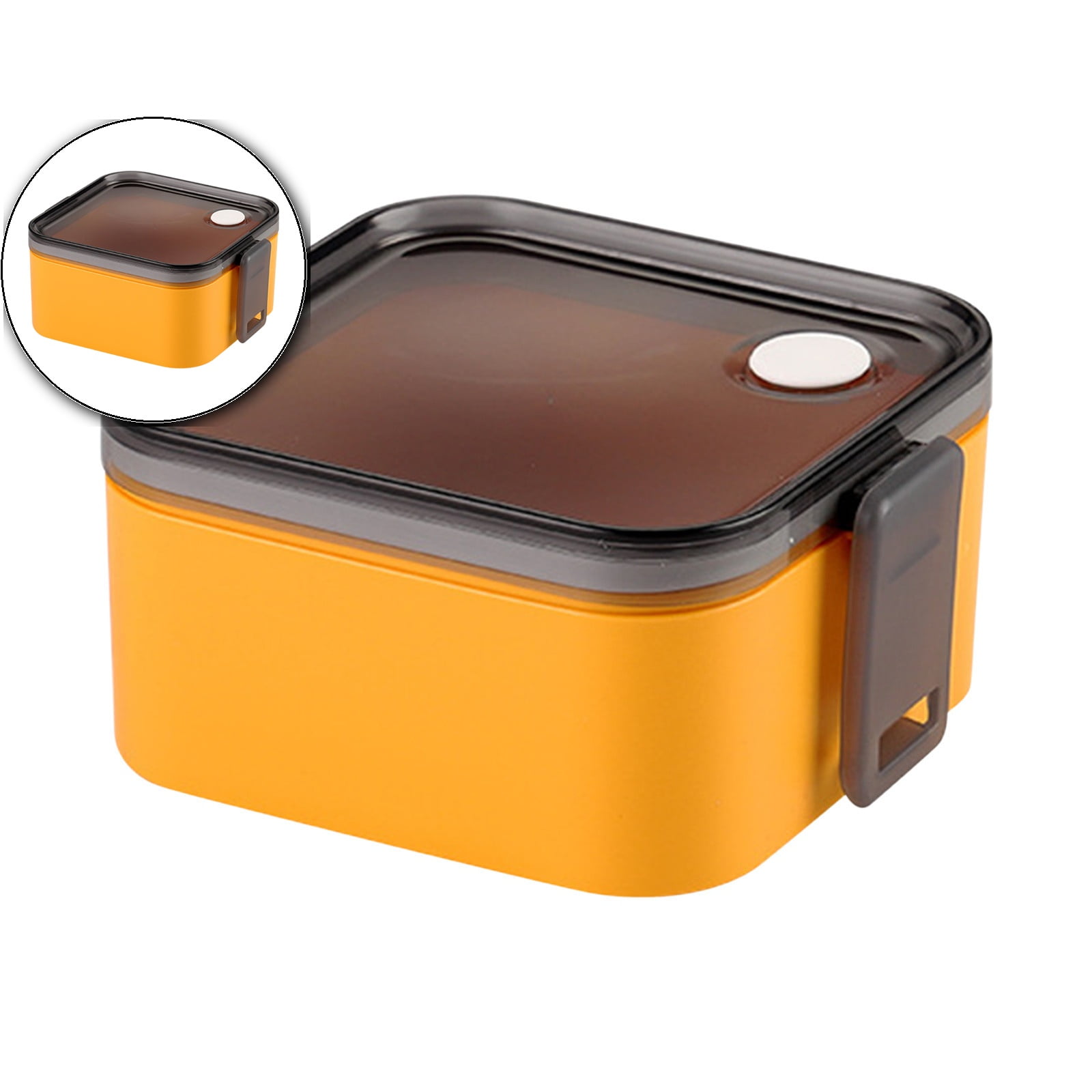 Dvruxg Double Layer Bento Box – Leakproof Plastic Lunch Box with Secure Buckles & Removable ...