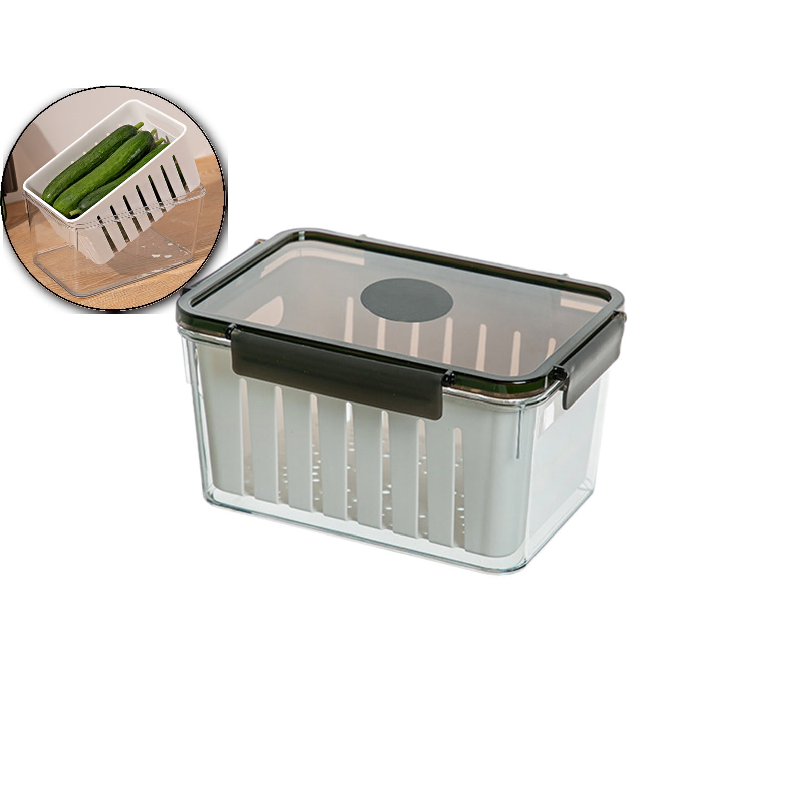Dvruxg Draining Insert Sealed Fresh Keeping Box - Dishwasher ...
