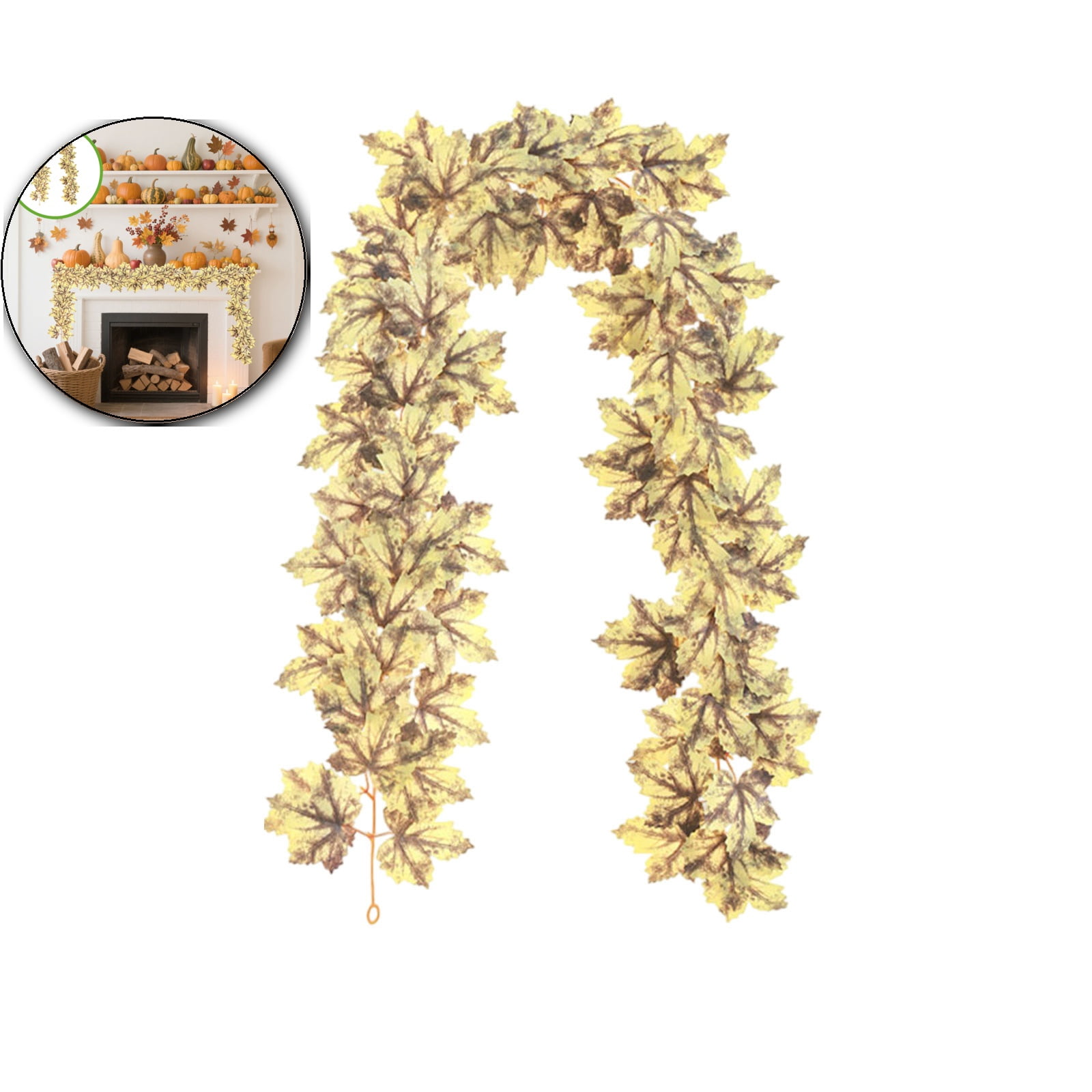Dvruxg Fall Garland Maple Leaf, 5.7Ft Hanging Vine Garland Artificial ...
