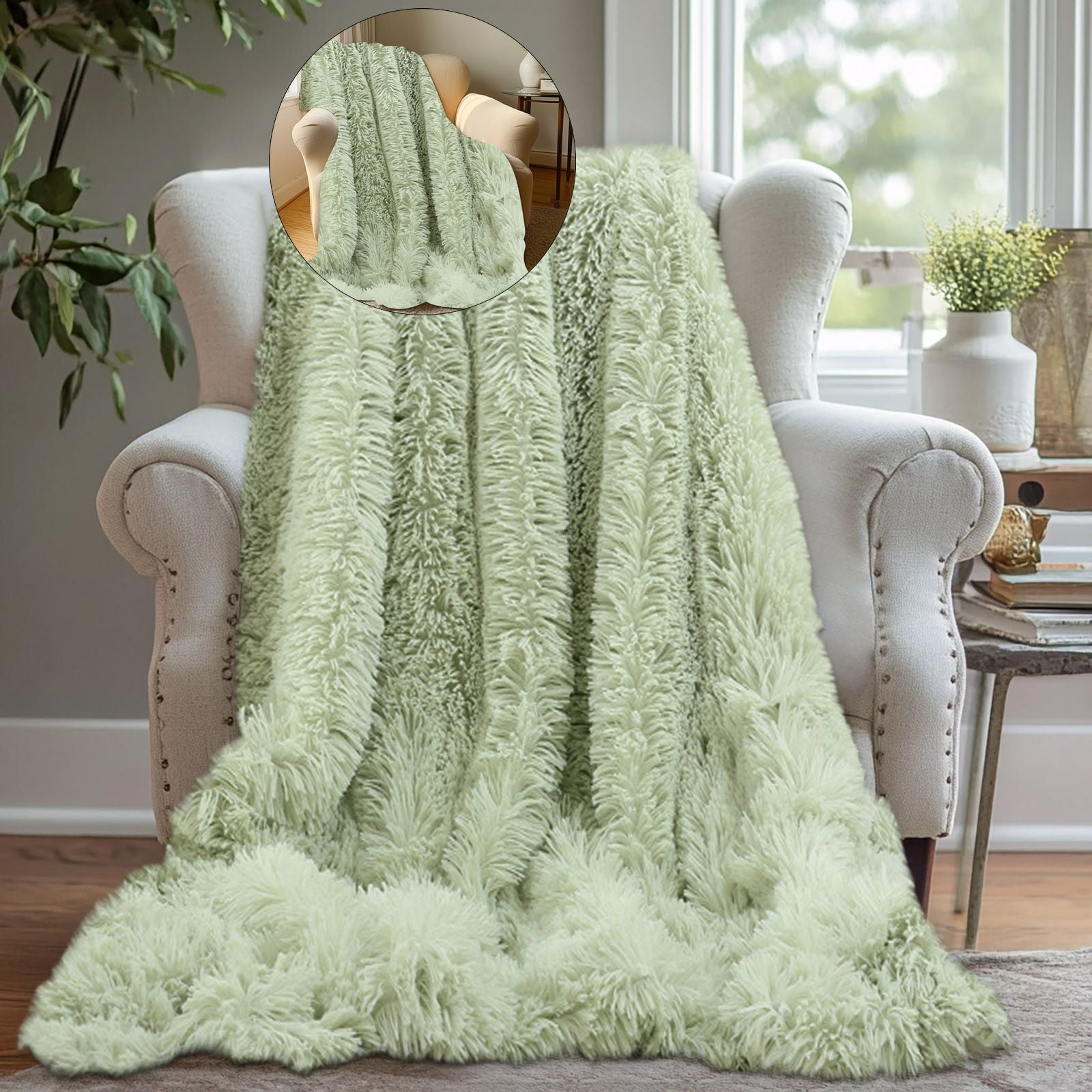 Dvruxg Faux Fur Blankets Queen Size, Soft Fuzzy Fluffy Blanket, Warm ...