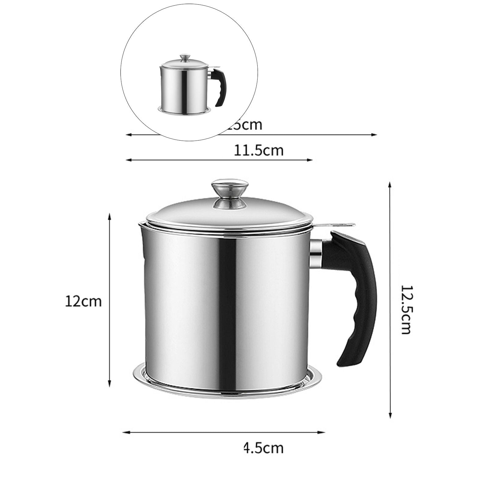 Dvruxg Grease Container with Strainer, Stainless Steel Oil Container ...