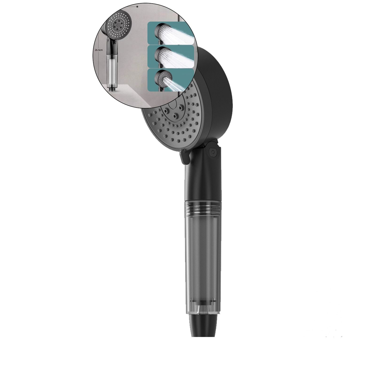 Dvruxg High-Pressure Filtered Shower Head - Adjustable Multi-Setting ...