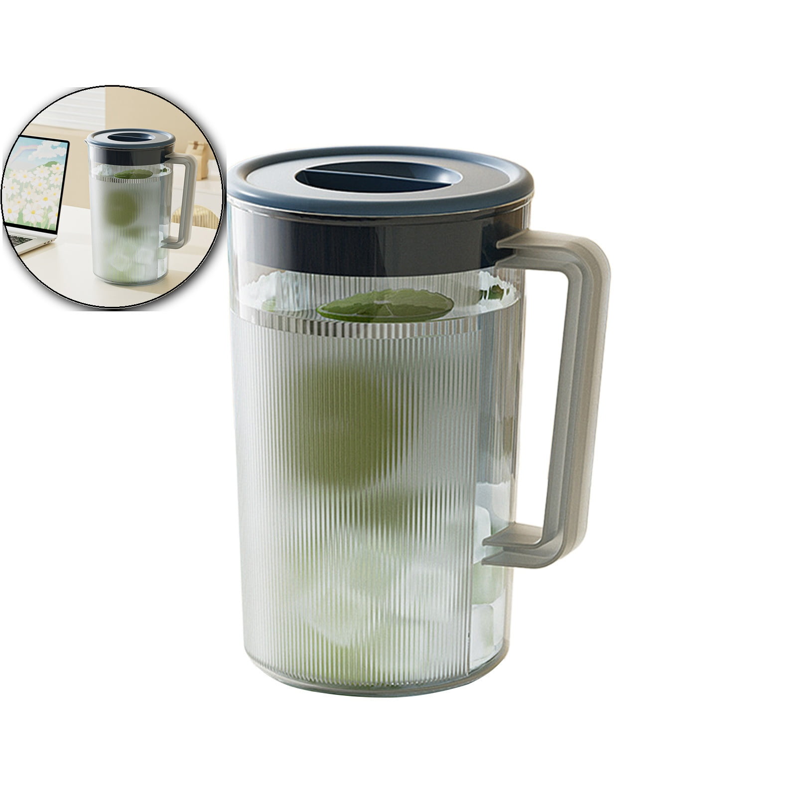 Dvruxg Ice Tea Pitcher for Fridge, Pitcher with Lid, Lemonade Jug ...