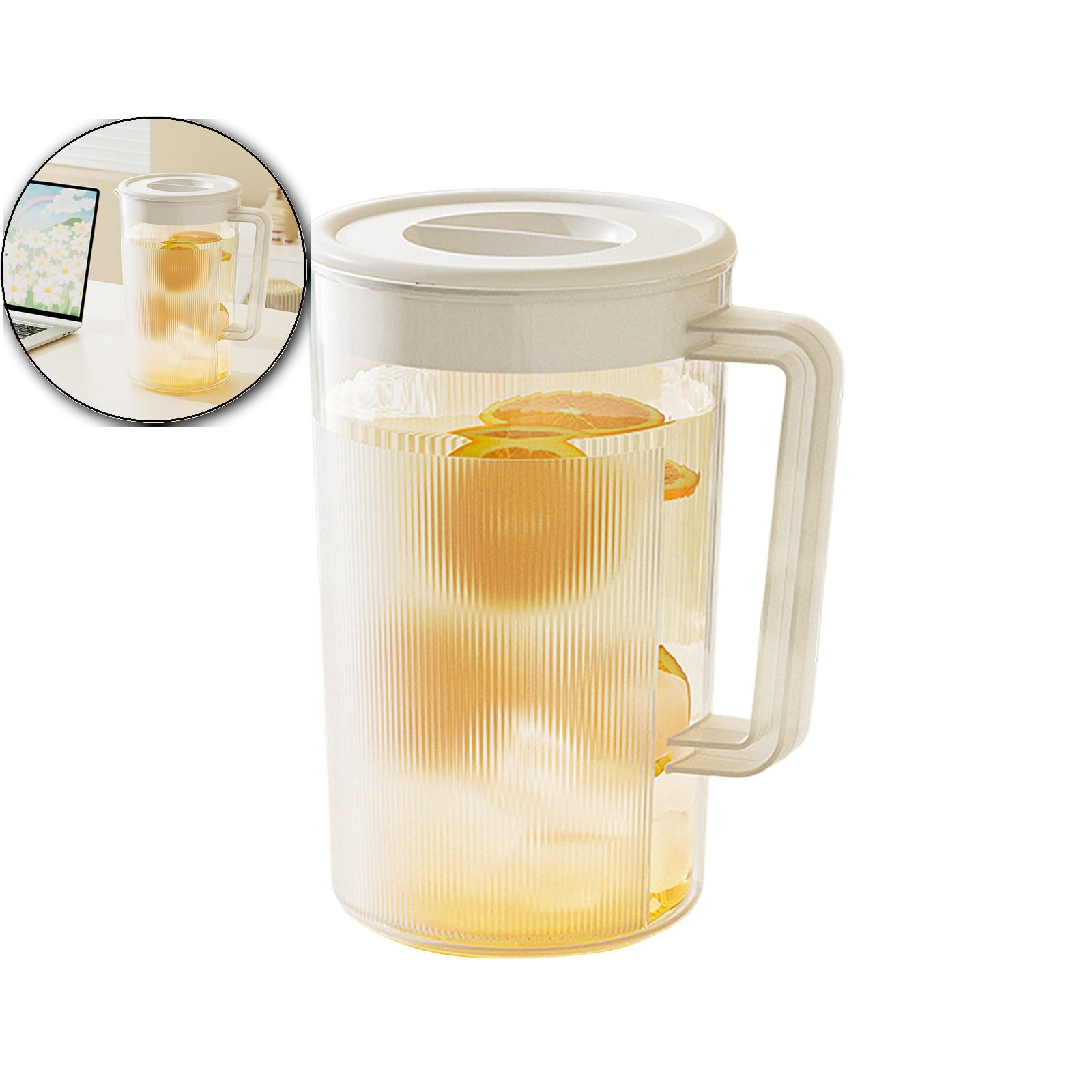 Dvruxg Ice Tea Pitcher for Fridge, Pitcher with Lid, Lemonade Jug ...