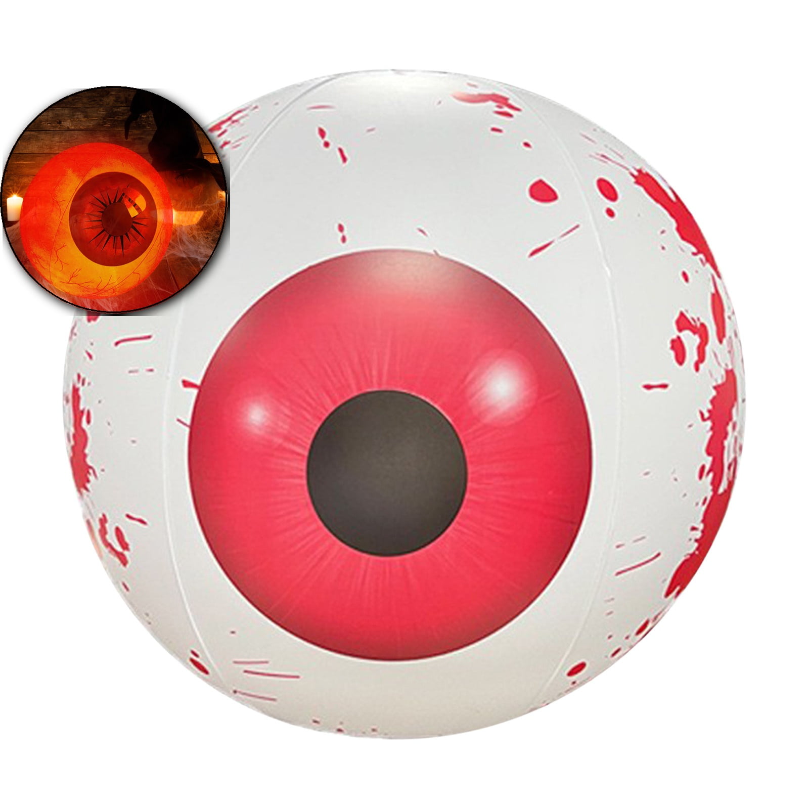 Dvruxg Inflatable Eyeball with Build-in LED Lights - Light Up Bloodshot ...