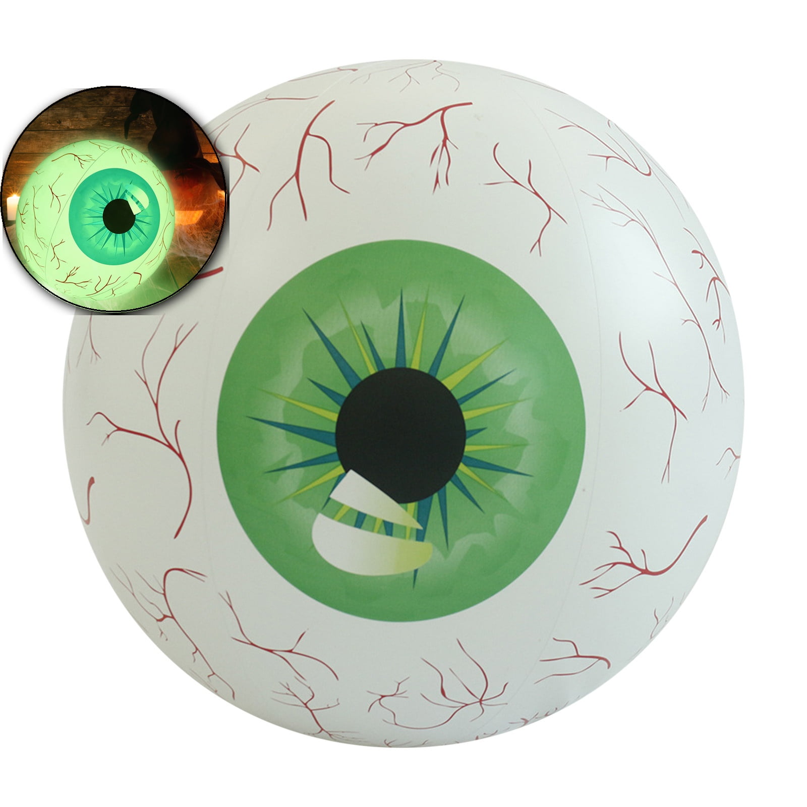 Dvruxg Inflatable Eyeball with Build-in LED Lights - Light Up Bloodshot ...