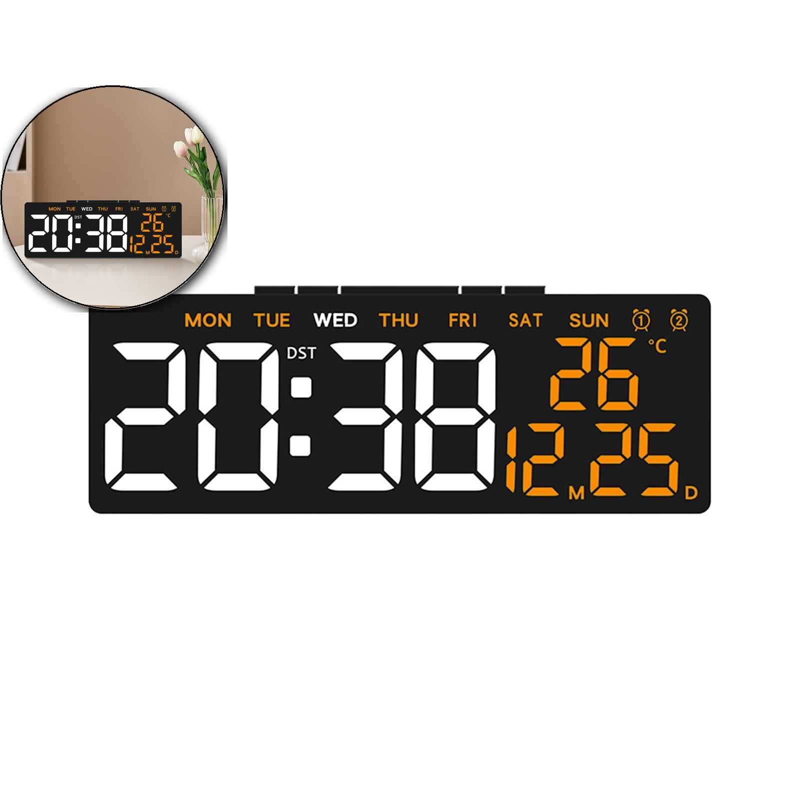 Dvruxg LED Digital Wall Clock Decorative, Digital Alarm Clocks for ...