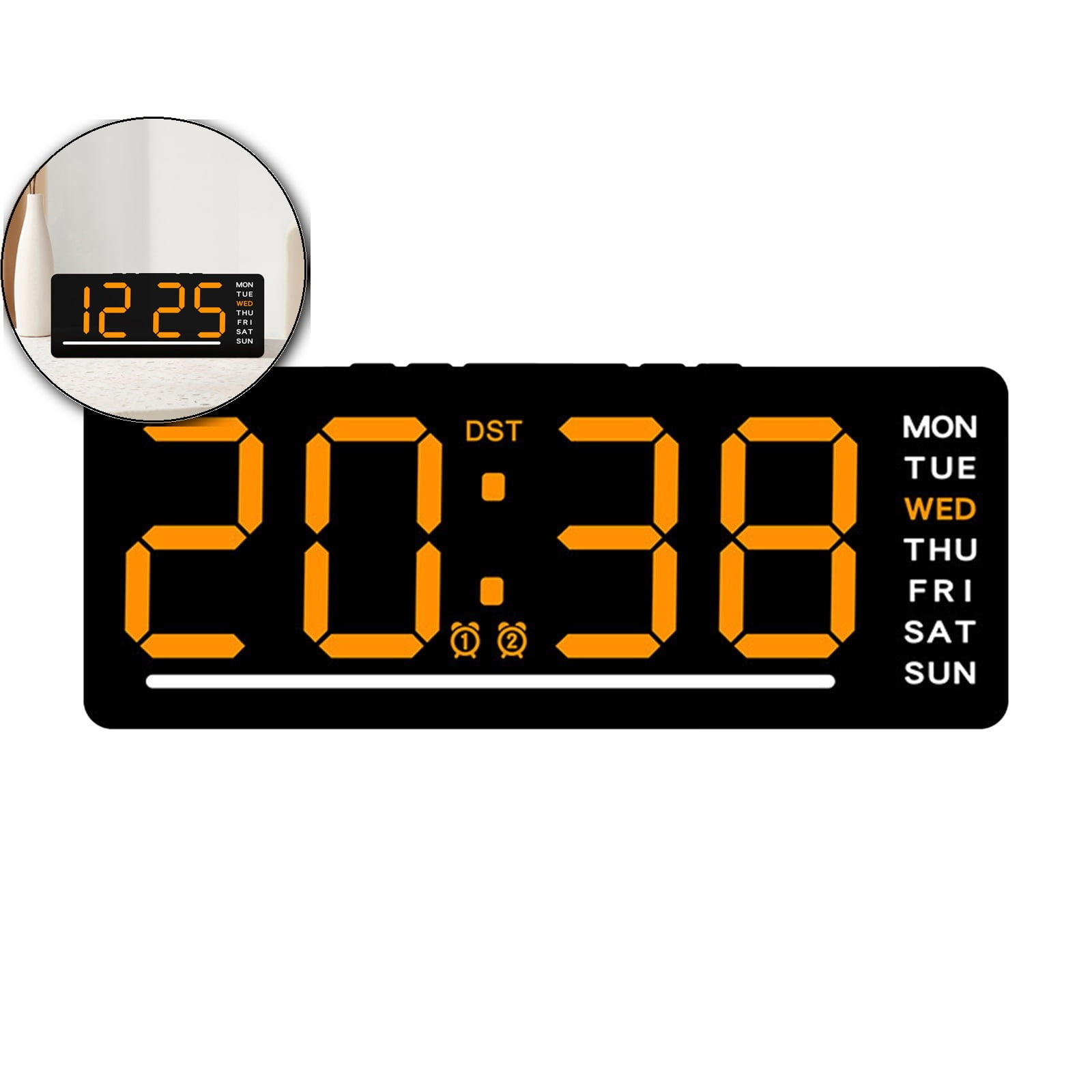 Dvruxg LED Wall Clock Digital Clock LED Digital Wall Clock with Large ...