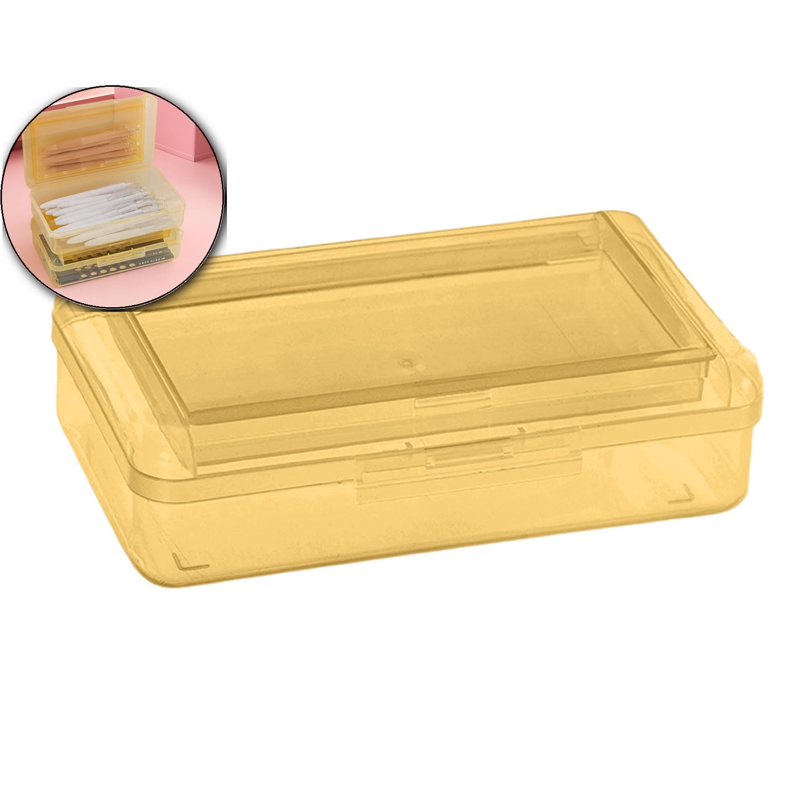 Dvruxg Large Capacity Clear Box, Double Layer Large Capacity Case, Hard ...